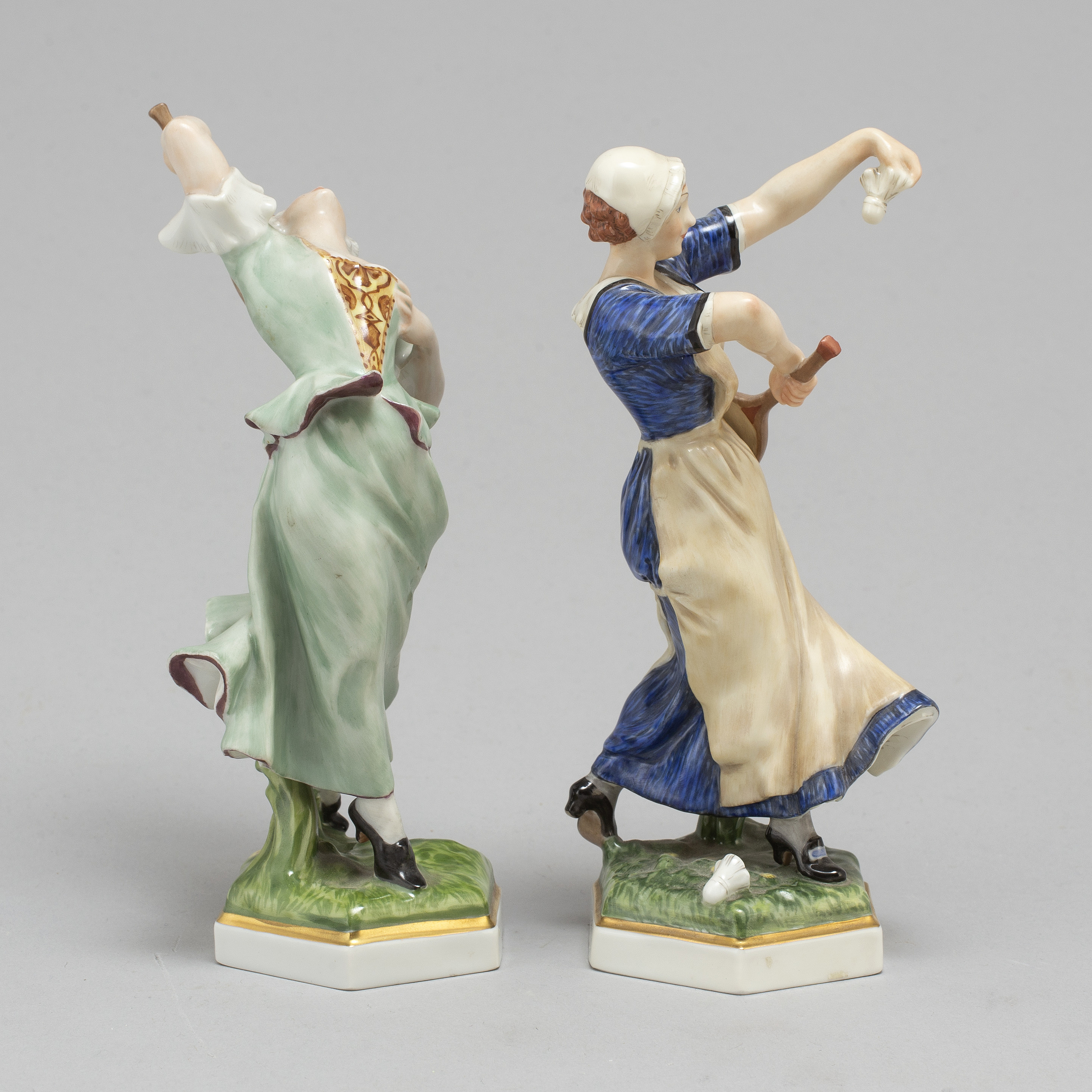 HANS TEGNER, figuriner, två stycken, porslin, Bing & Gröndahl, 1980-tal ...