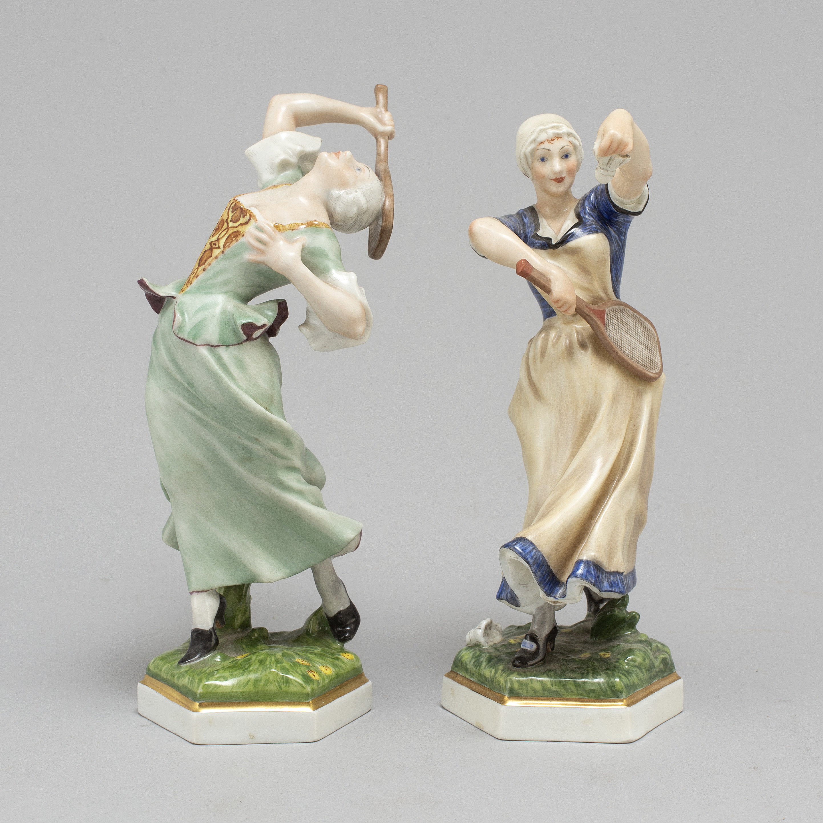 HANS TEGNER, figuriner, två stycken, porslin, Bing & Gröndahl, 1980-tal ...