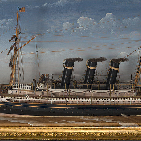 A scale model of the SS 'City of Paris', around 1900. - Bukowskis