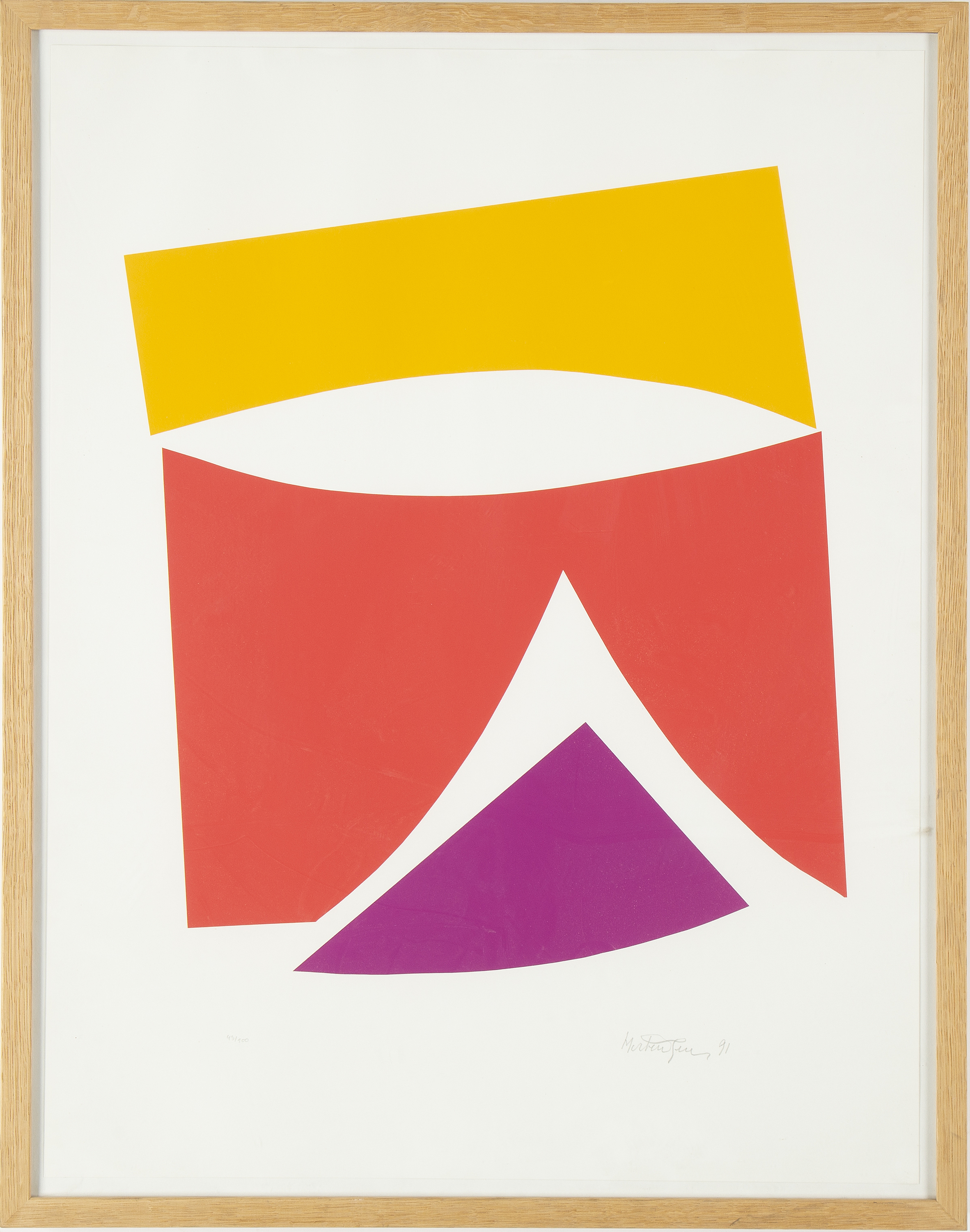 RICHARD MORTENSEN, lithograph, signed and dated 91, numbered 43/100 ...