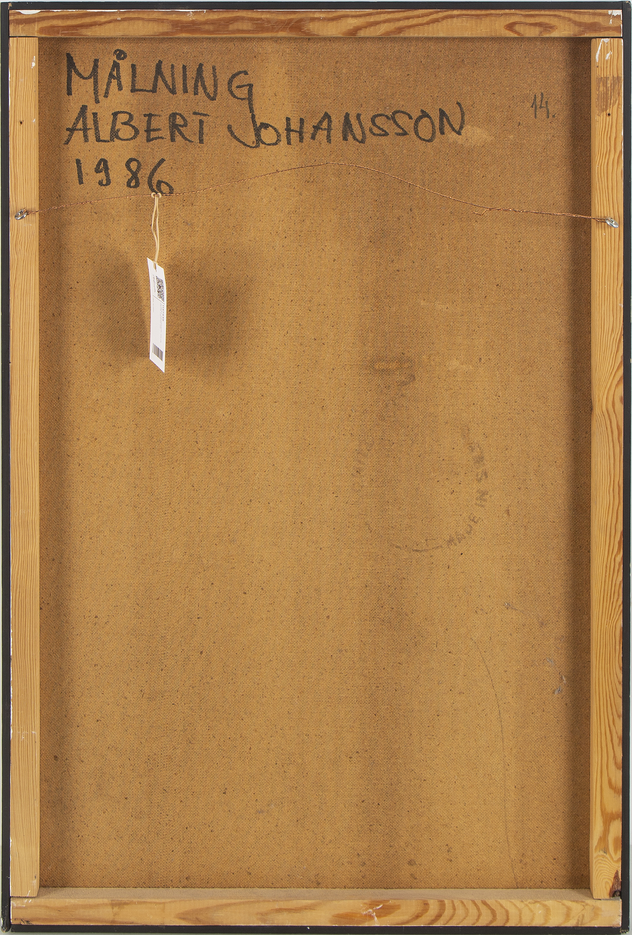 ALBERT JOHANSSON, oil on panel, signed. Dated 1986 verso. - Bukowskis