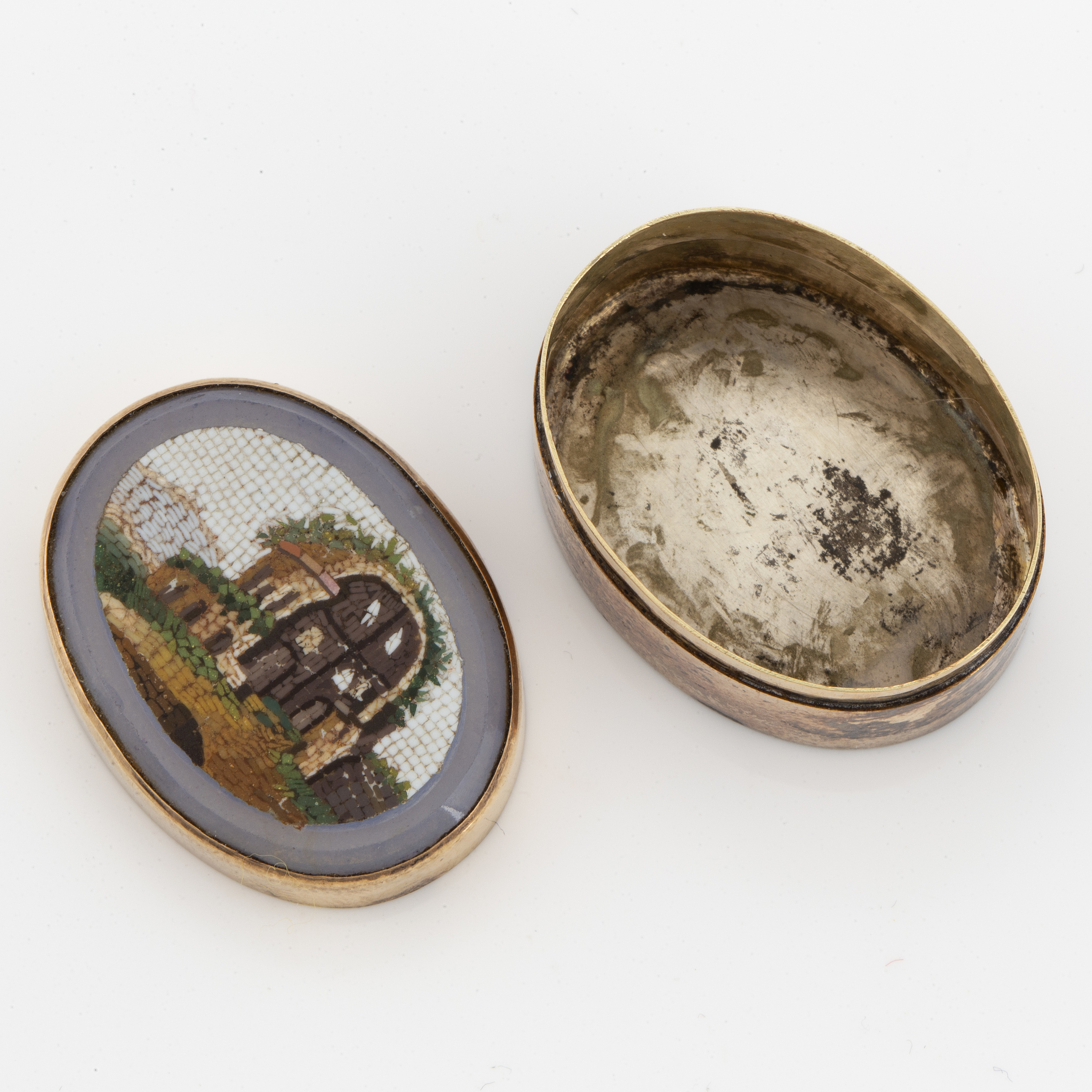 Micro mosaic miniature box, gilted silver. - Bukowskis