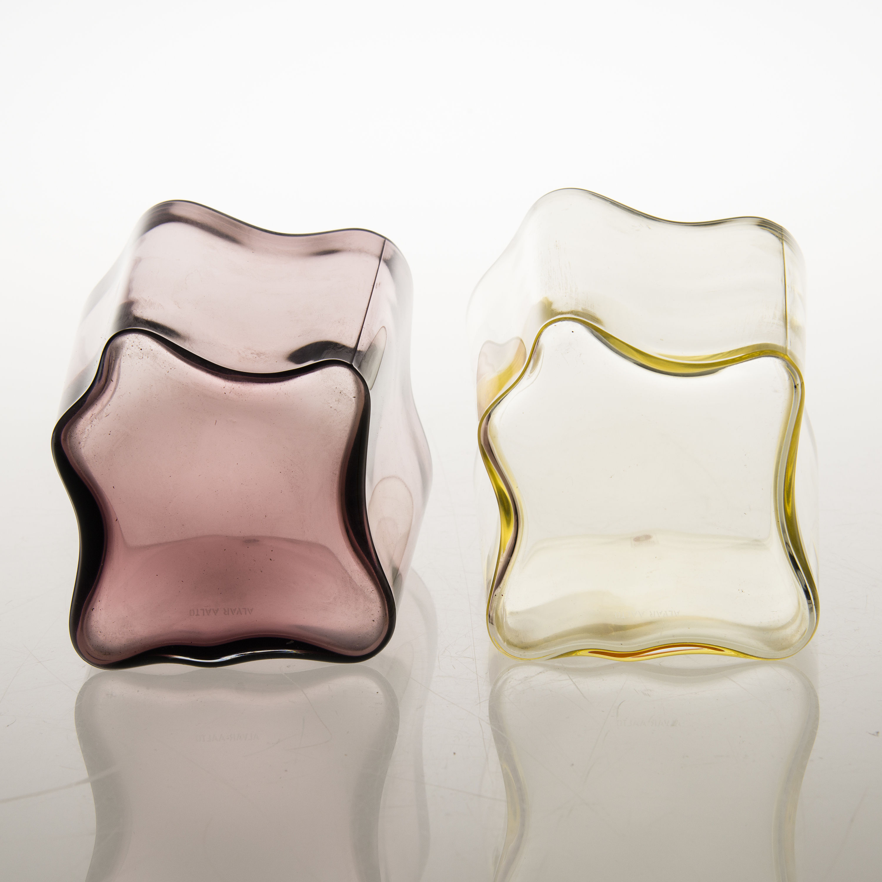 ALVAR AALTO, VASES, Two late 20th century vases signed Alvar Aalto ...