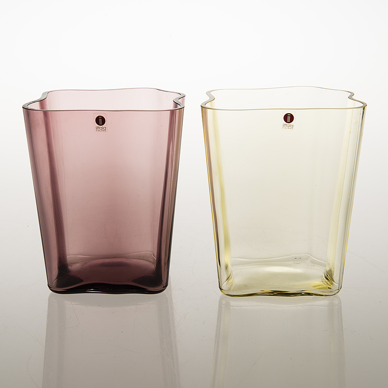 ALVAR AALTO, VASES, Two late 20th century vases signed Alvar Aalto ...