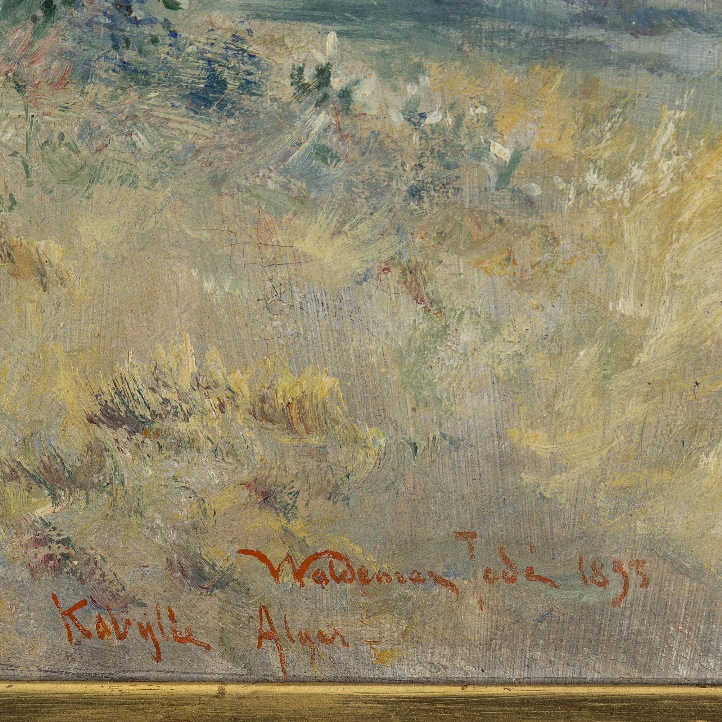 WALDEMAR TODE, olja på duk uppfäst på pannå, signerad och daterad Alger ...