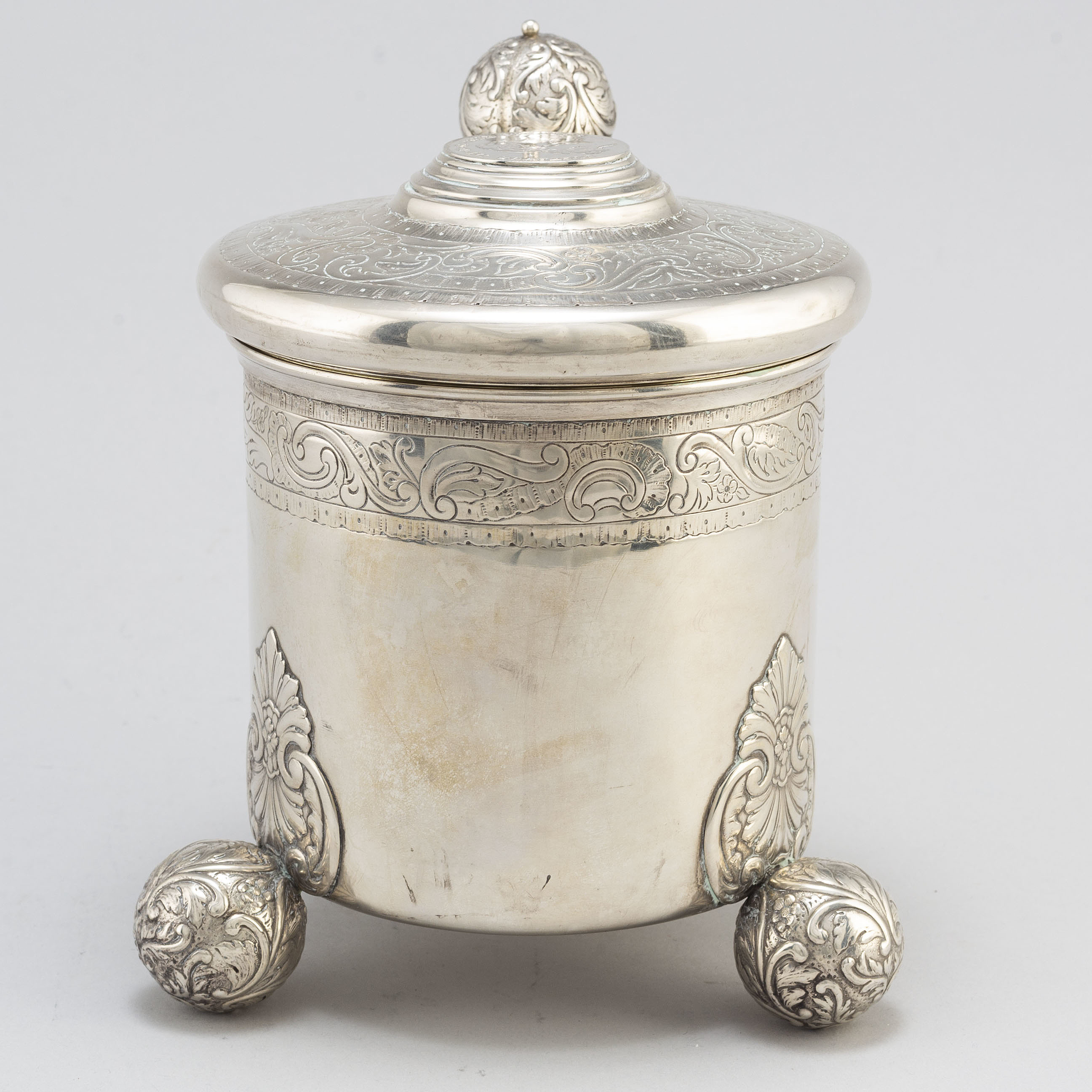 K ANDERSON, stop med lock, silver, Stockholm, 1914. - Bukowskis