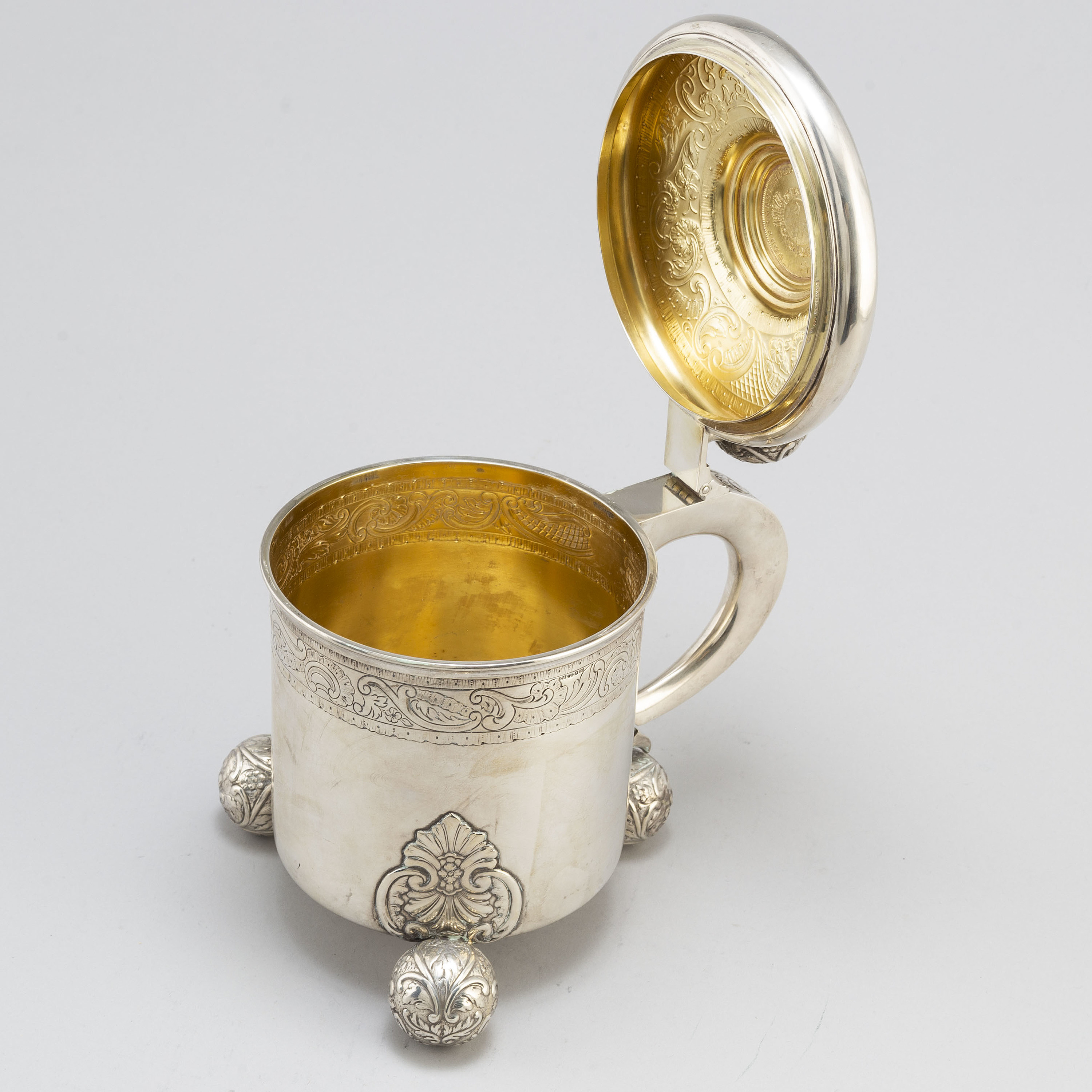 K ANDERSON, stop med lock, silver, Stockholm, 1914. - Bukowskis