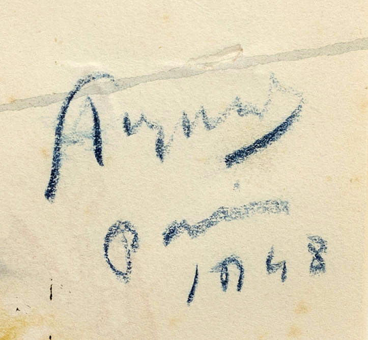 AUGUST PUIG, watercolour, signed and dated 1948. - Bukowskis