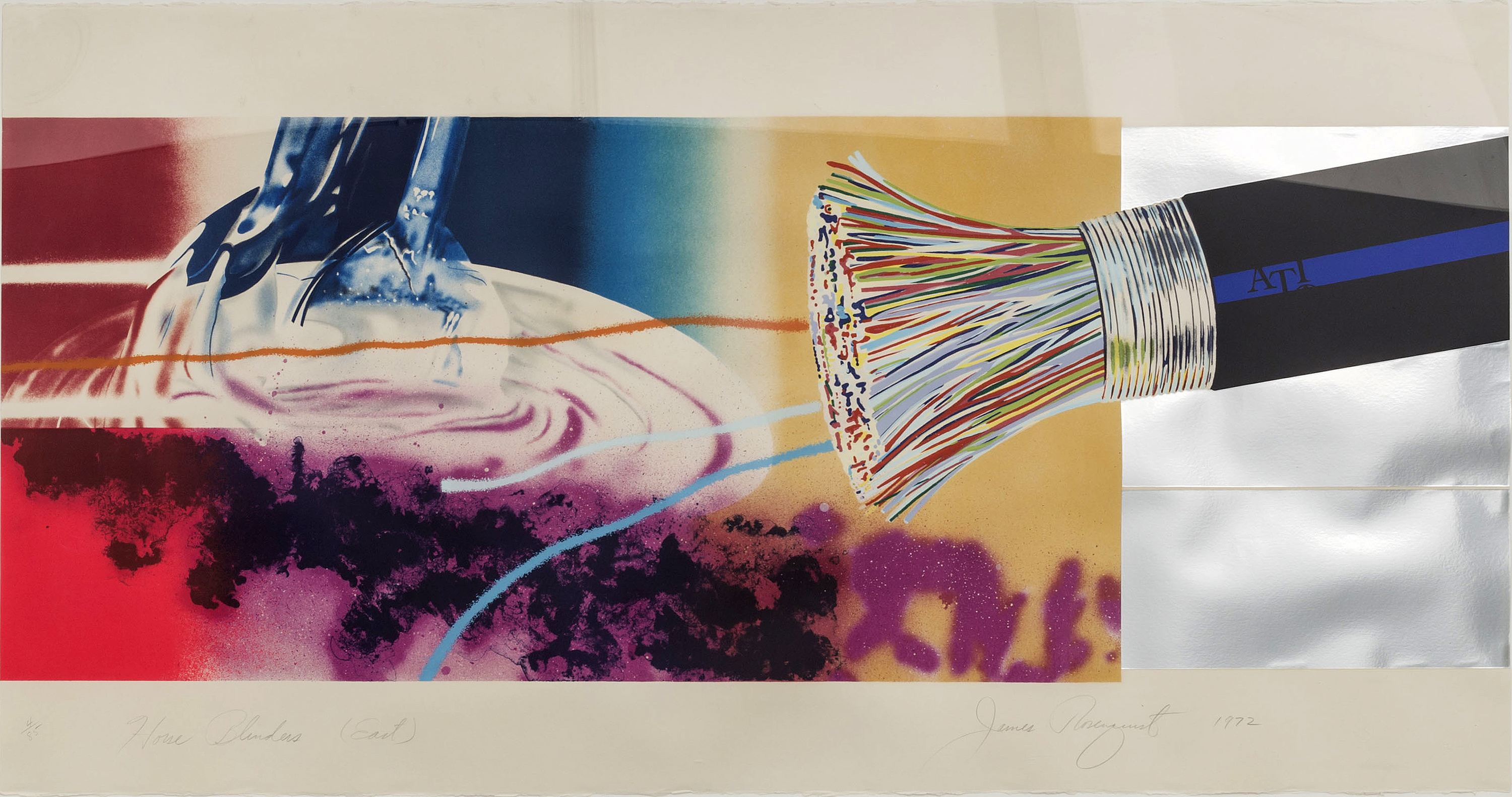 JAMES ROSENQUIST, färgserigrafi signerad datarad och numrerad 1972 4/85 ...