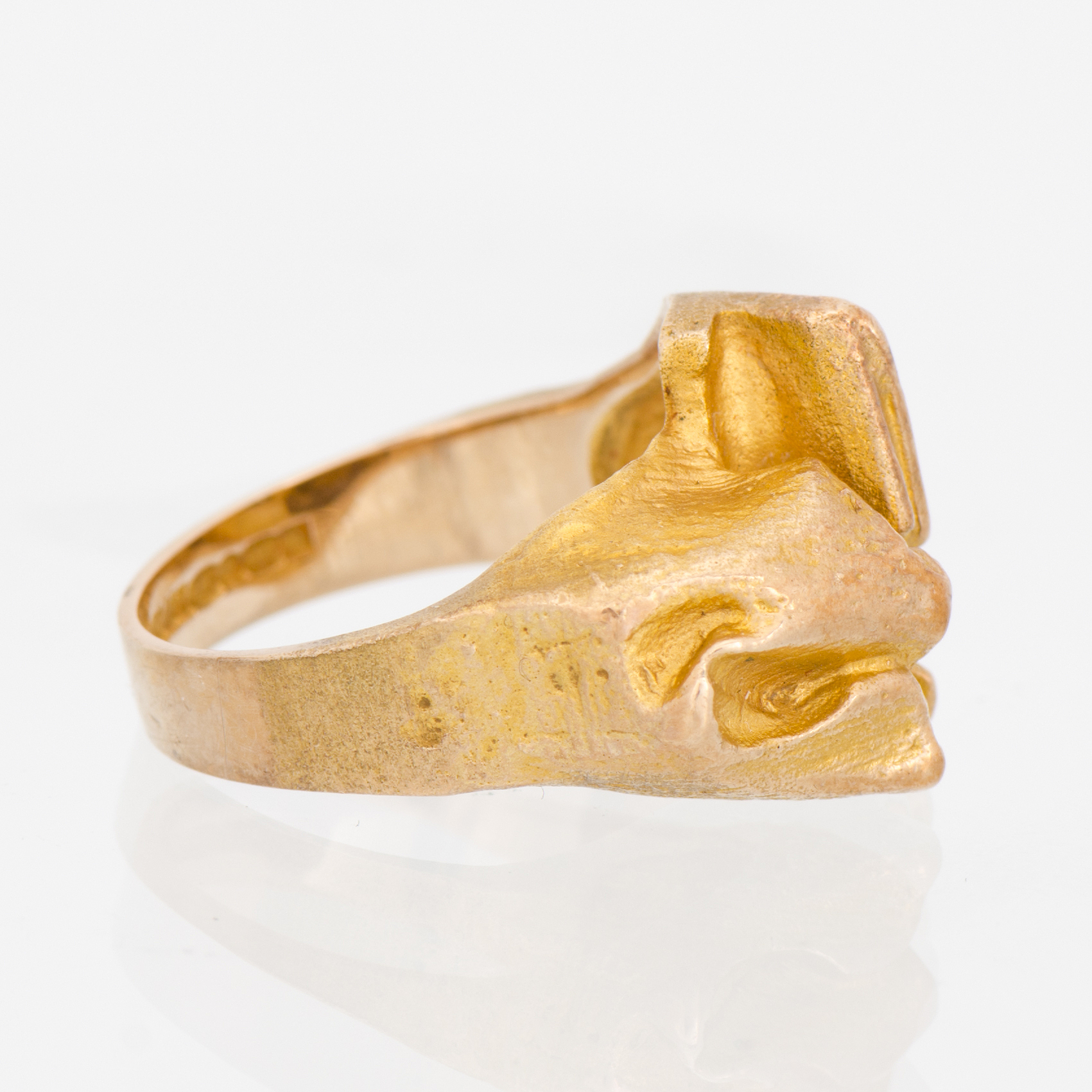 BJÖRN WECKSTRÖM, RING, "Polyfemos", 14K guld, kopparmalm. Lapponia 1973 ...