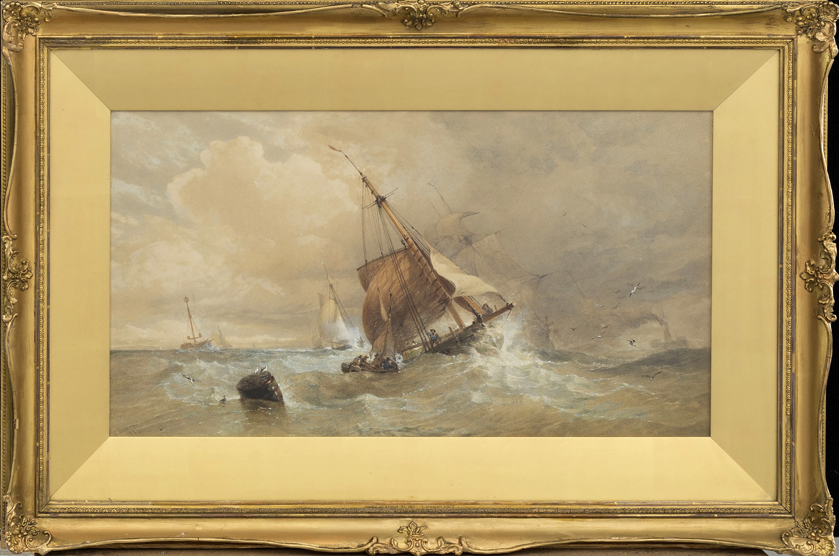 EDWARD DUNCAN, watercolor, signed E. Duncan 1856. - Bukowskis