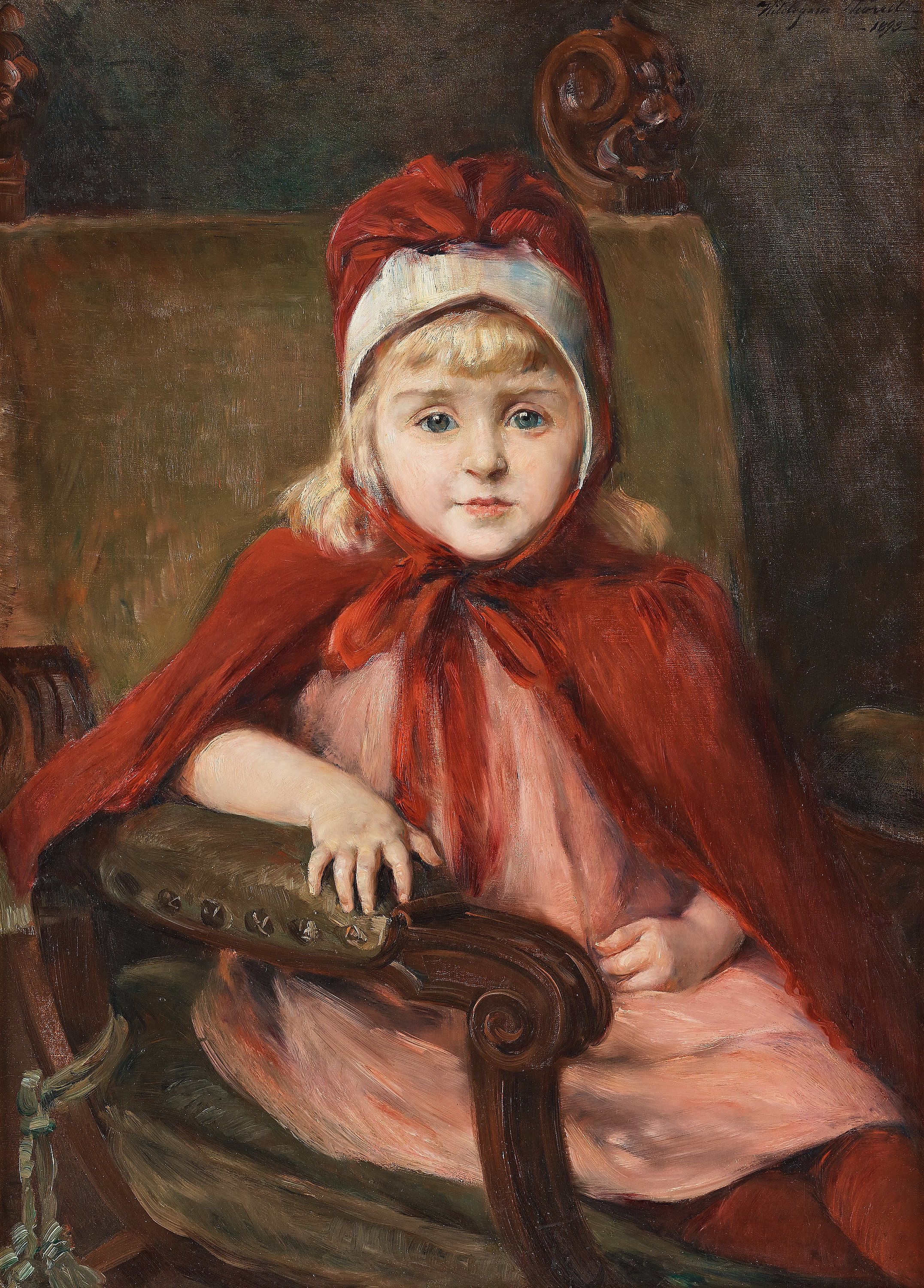 Hildegard Thorell, Portrait of girl in red. - Bukowskis