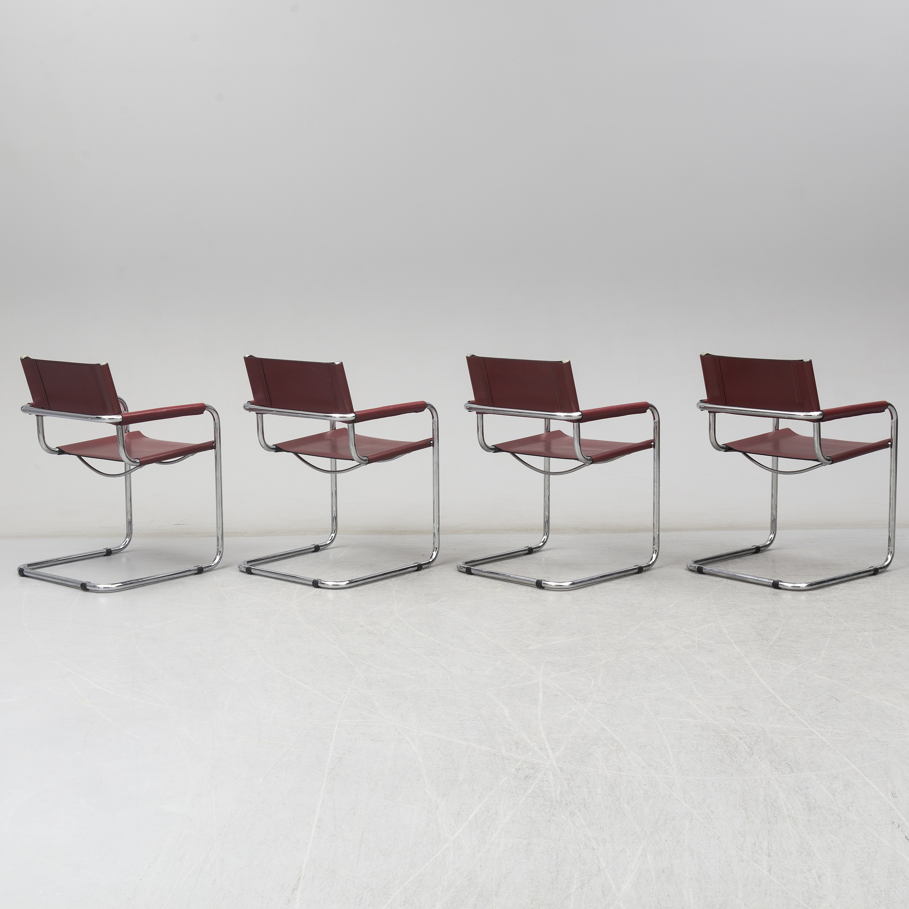 Four arm chairs by Mart Stam, Fasem, Italy. - Bukowskis