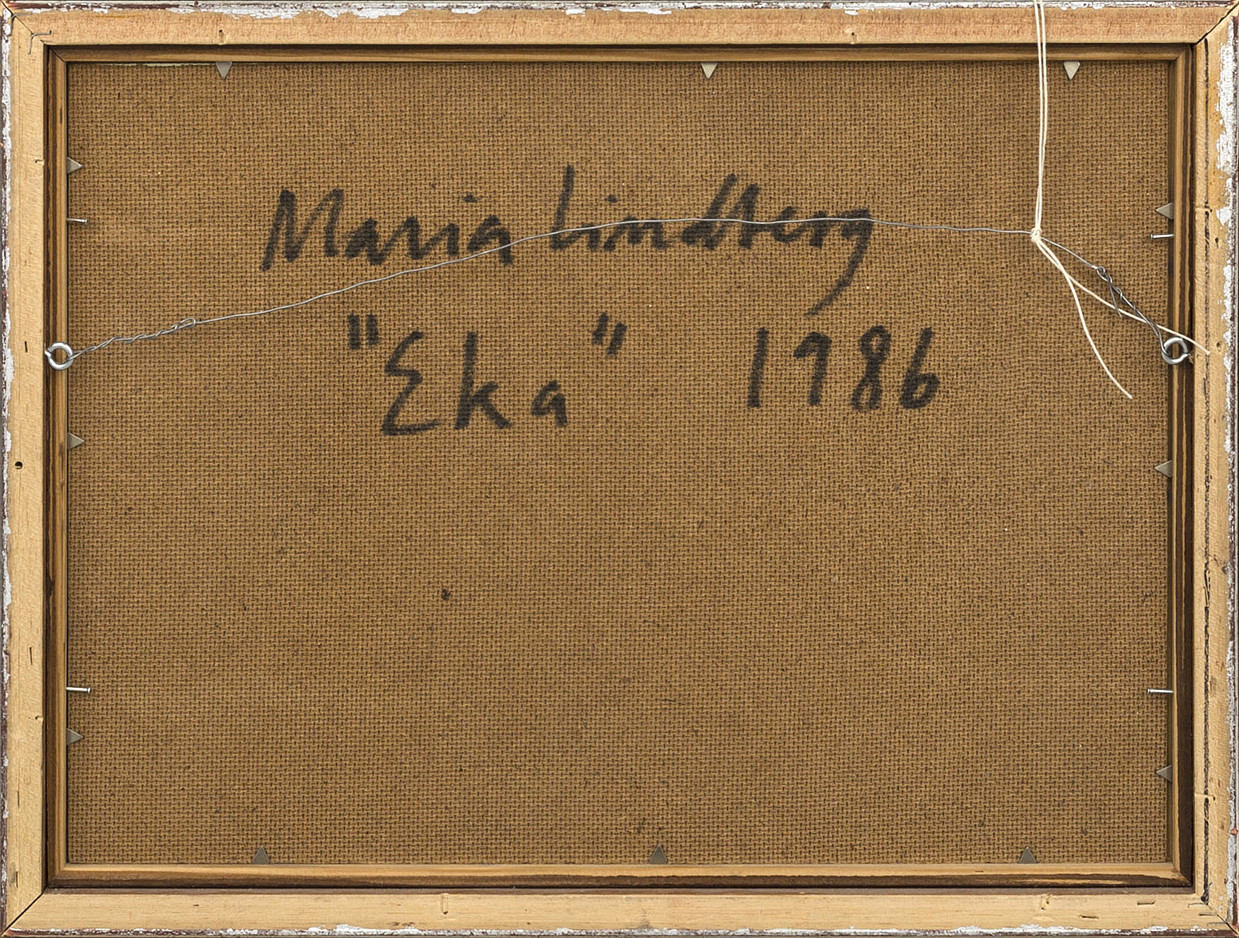 MARIA LINDBERG, olja på pannå, signerad a tergo, 1986. - Bukowskis