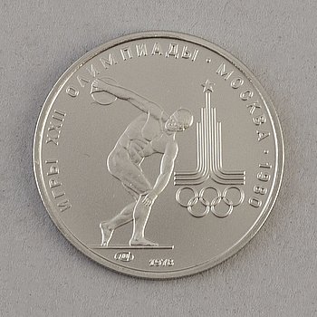 A Russian platinum coin, 150 ruble, 1978, 'Discobolus' for the 1980 ...
