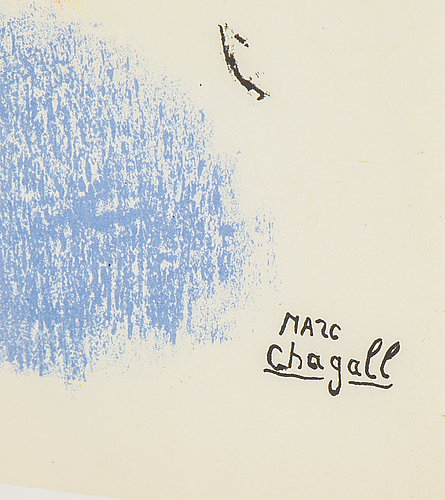 MARC CHAGALL, lithograph, signed in the print. - Bukowskis