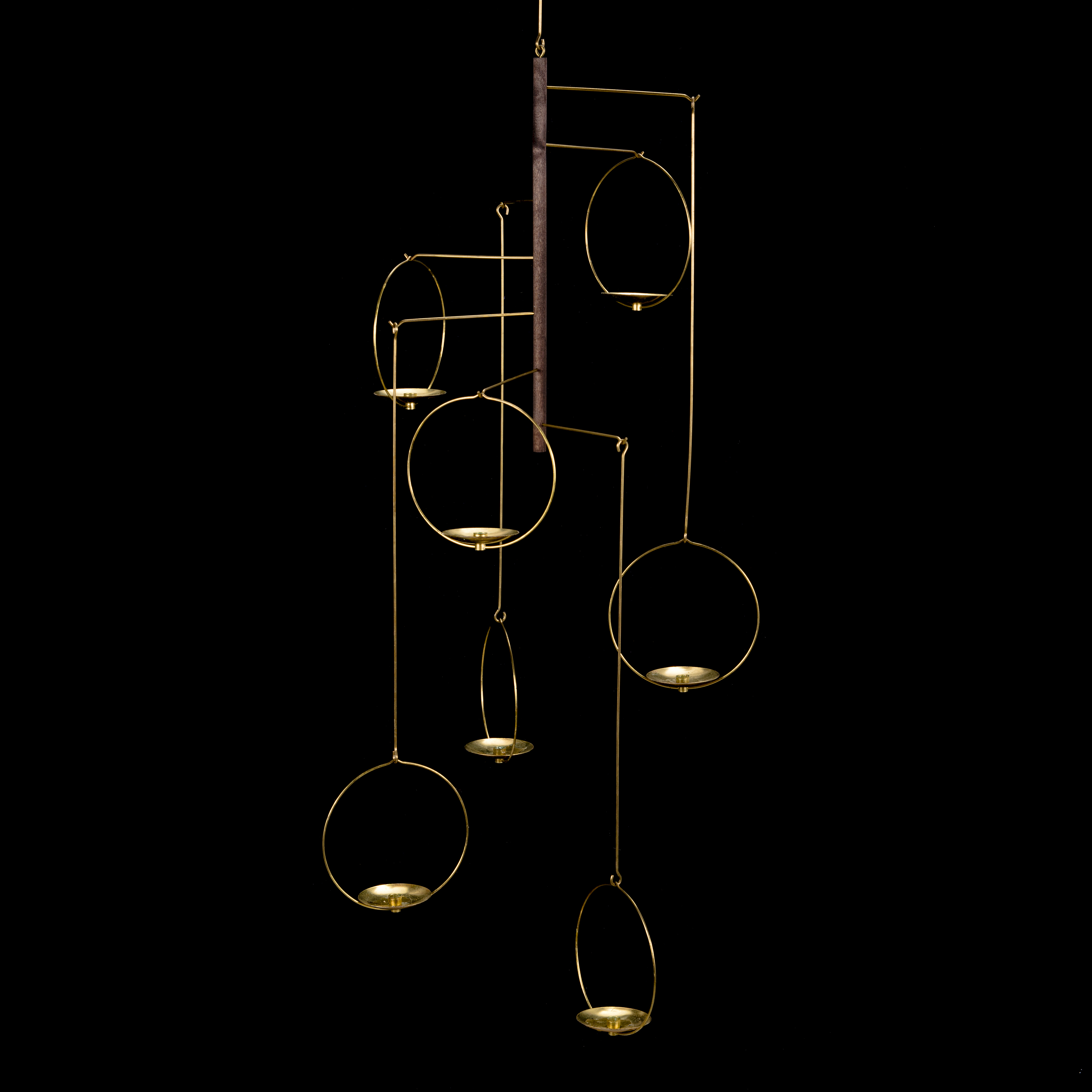 KAIJA AARIKKA, A brass candle-mobile "Fireworks", Aarikka, Finland ...