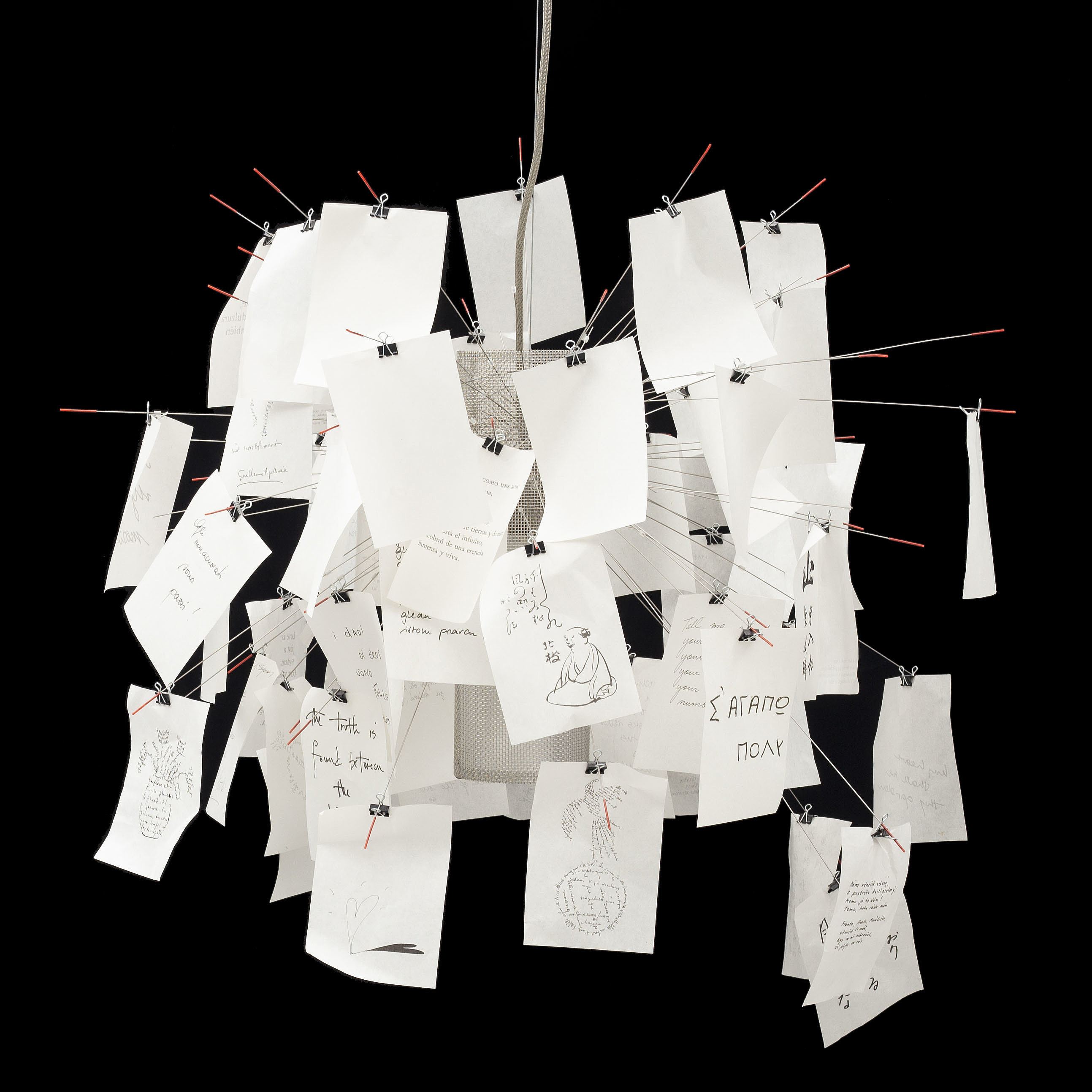 A contemporary ceiling lamp "Zettel's" by Ingo Maurer. - Bukowskis