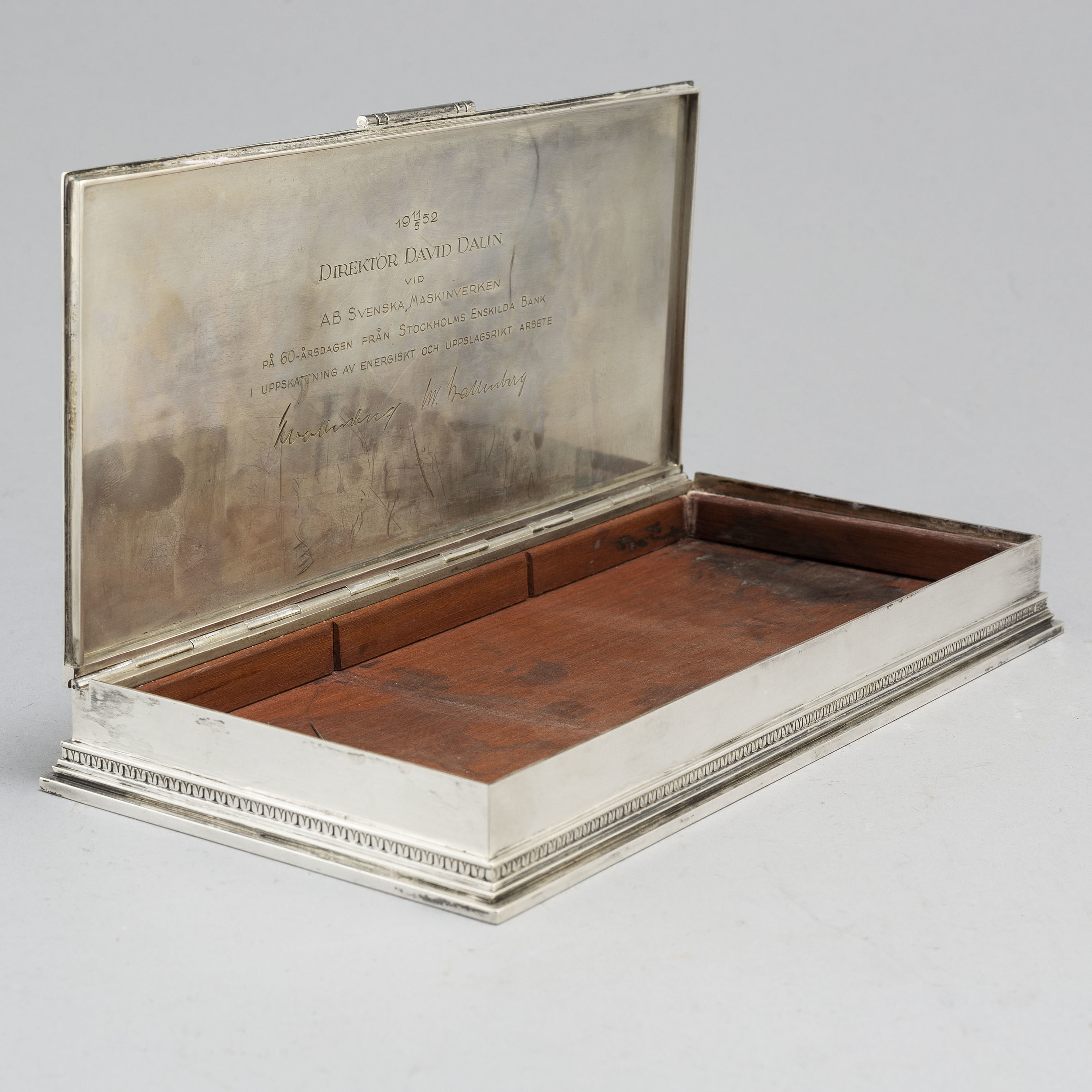 An Atelier Borgila silver box, Stockholm, 1952. - Bukowskis