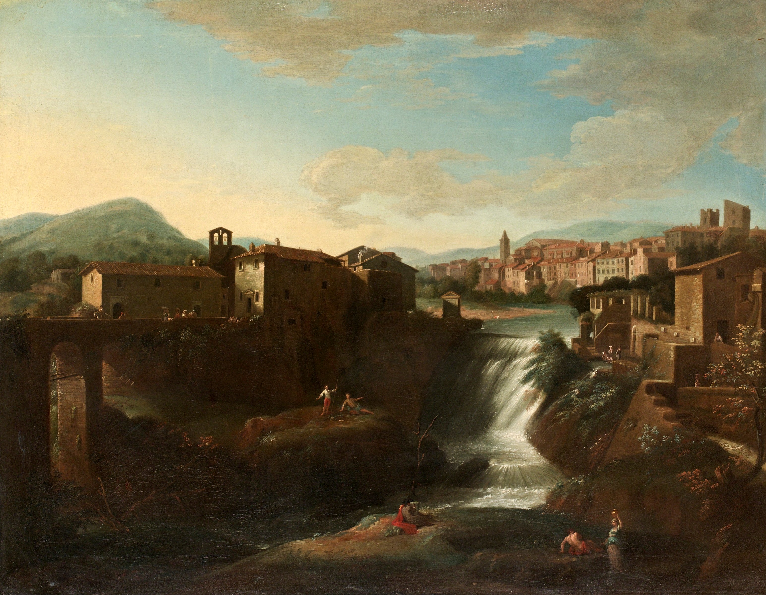 Gaspar van Wittel (Vanvitelli) Tillskriven, La vecchia cascata dell ...