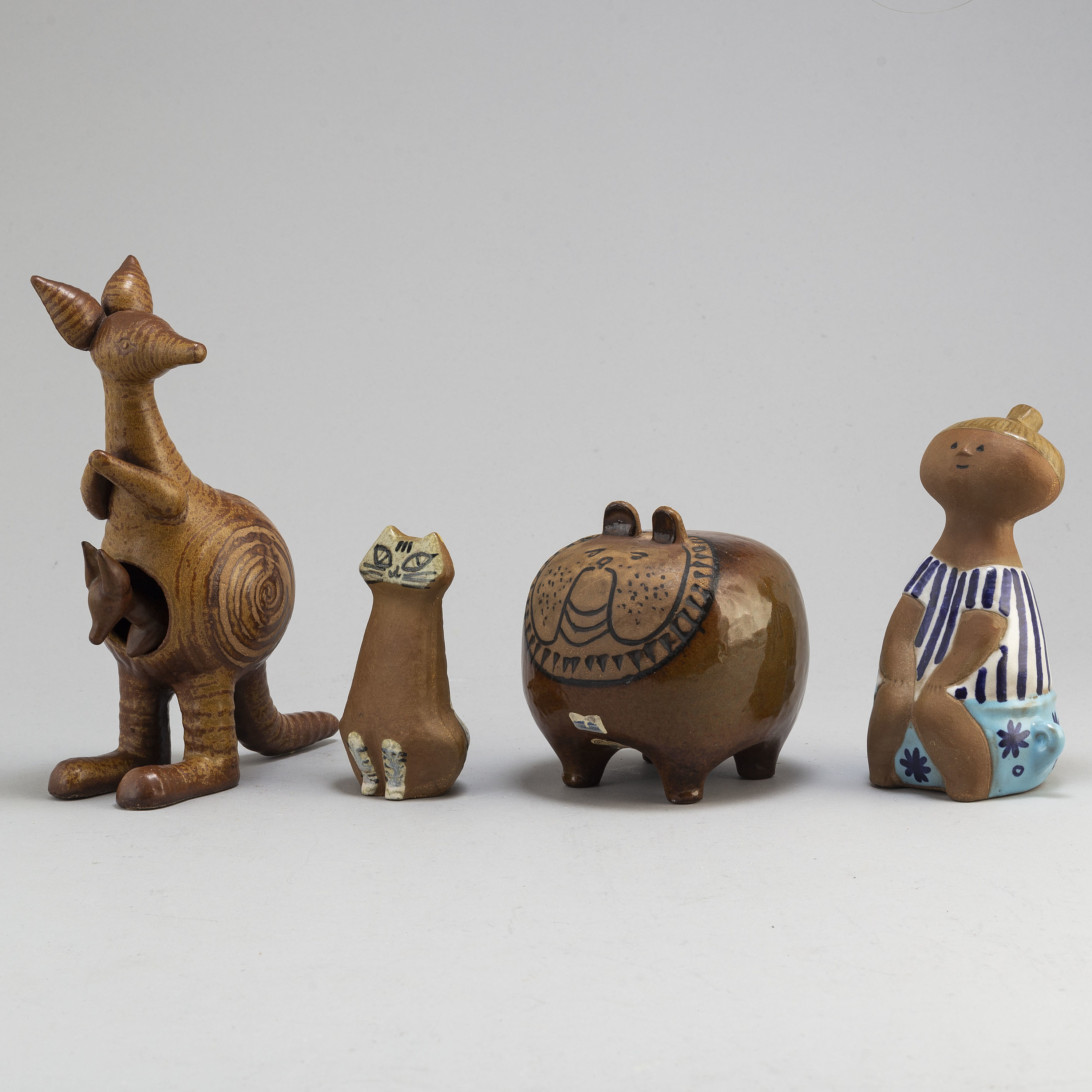 Four second half of the 20th century stoneware figurines by Lisa Larson, Gustavsberg. - Bukowskis