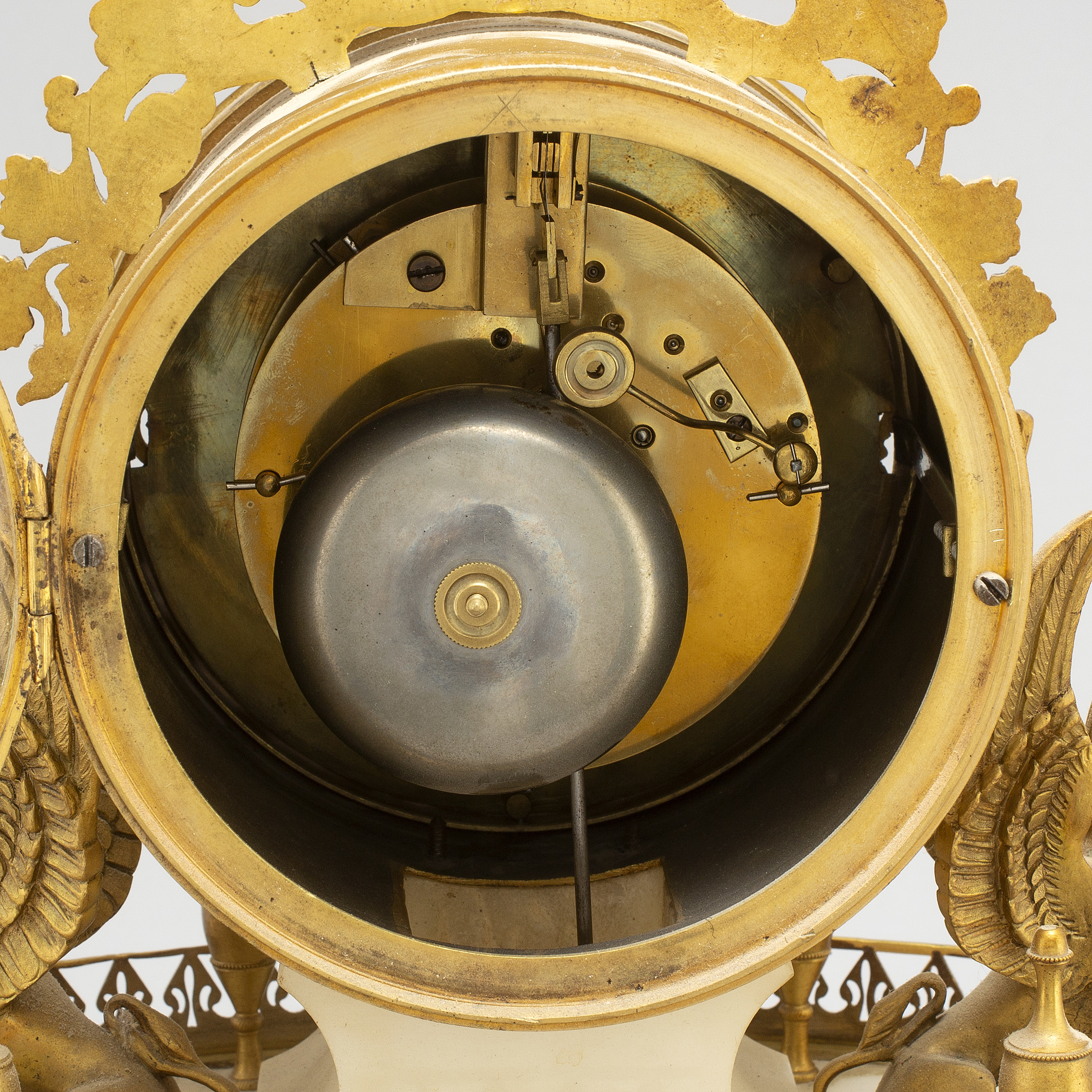 A French late 19th or early 20th century Empire style pendulum clock ...