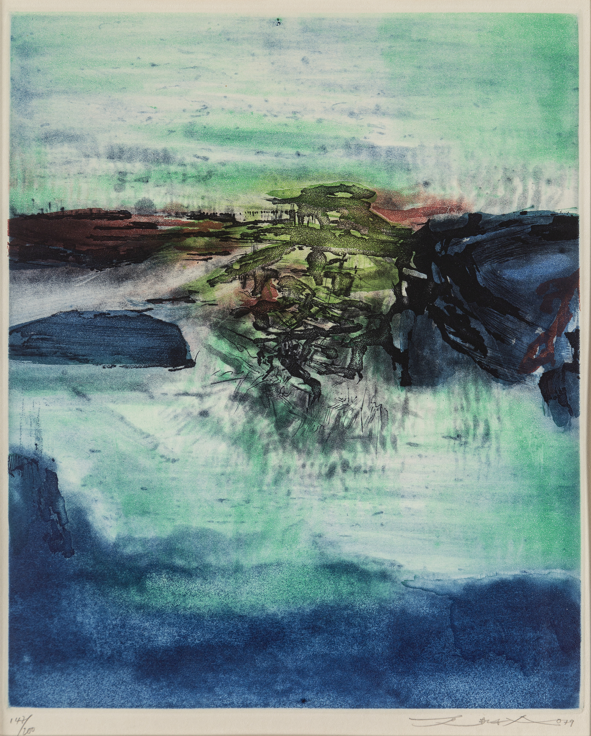 ZAO WOU-KI, etching with aquatint, signed and numbered 147/200. - Bukowskis