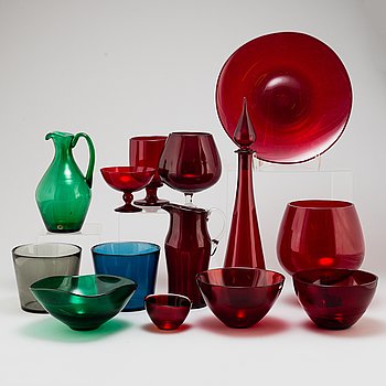 14 glass objects, Reijmyre and Orrefors and Italy and more. - Bukowskis