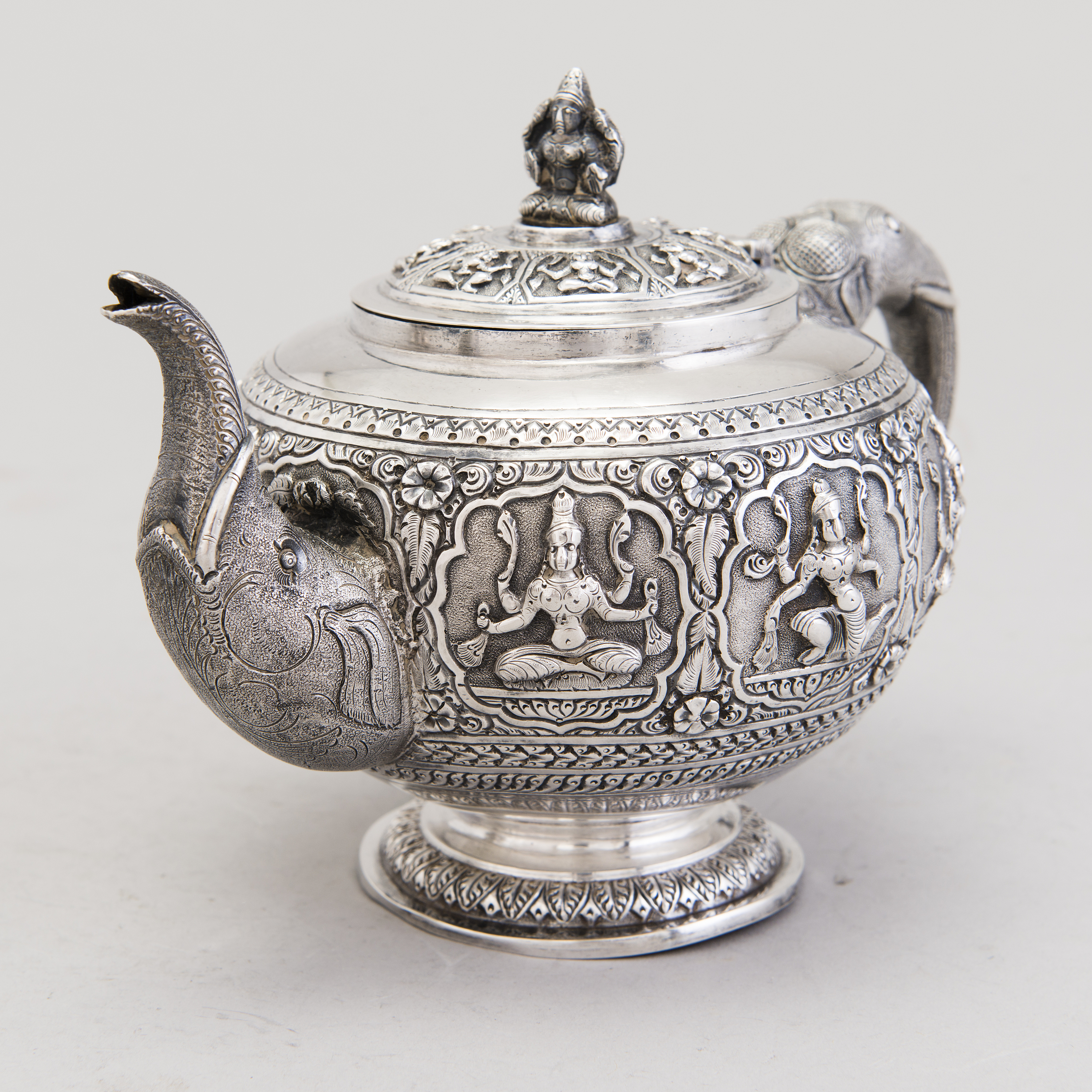 TEA POT and BOWL, silver, India late 19th century, weight 430g and 880g ...