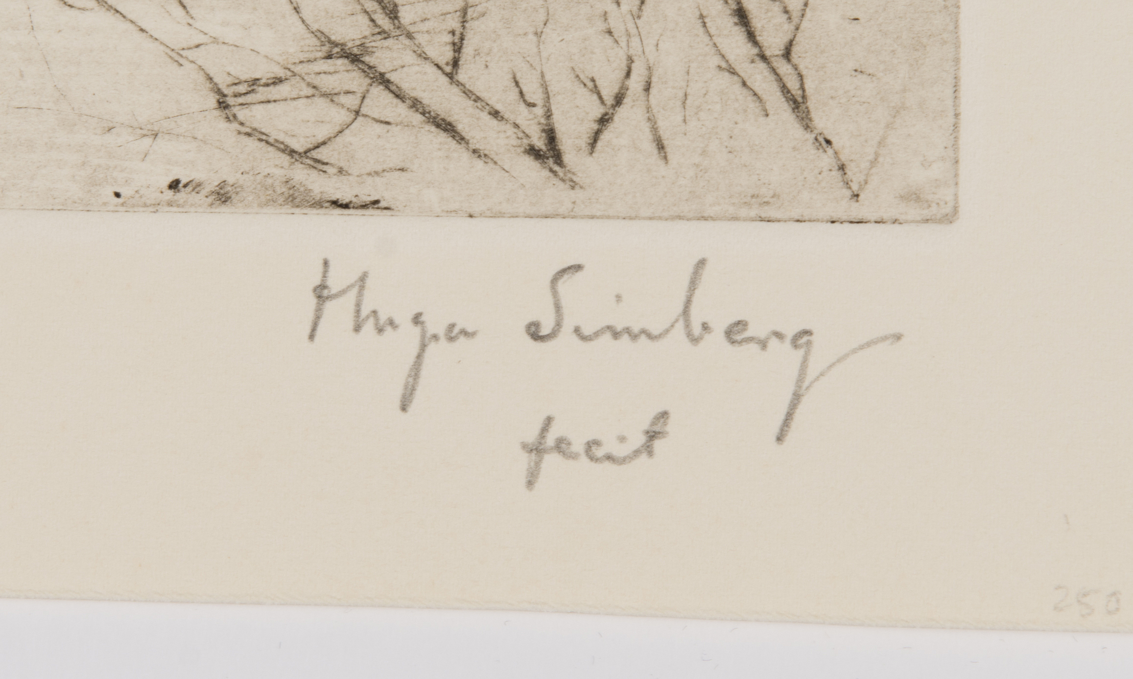 HUGO SIMBERG, etsaus, "Talvinen ranta", signeerattu fecit. - Bukowskis