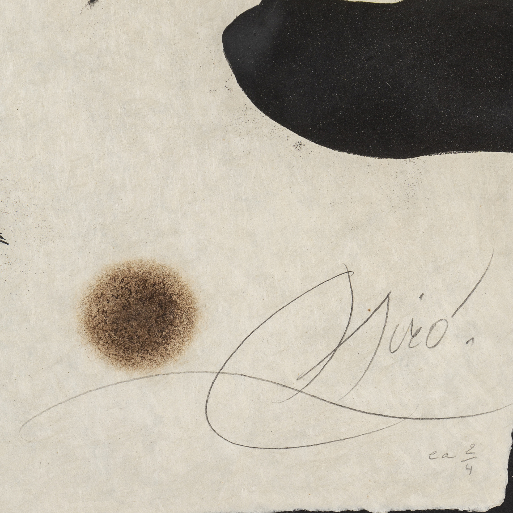 JOAN MIRÓ, etching and aquatint in colours, 1976, signed in pencil ea 2 ...