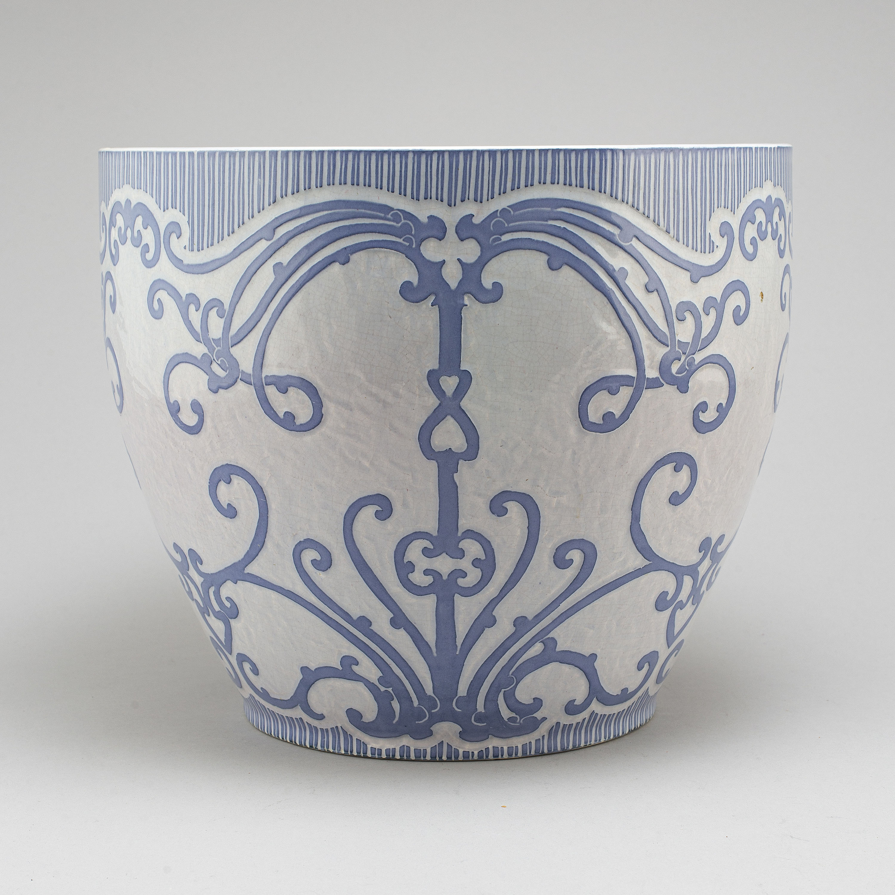 GUNNAR WENNERBERG, an art nouveau Sgraffito flower pot, Gustafsberg ...