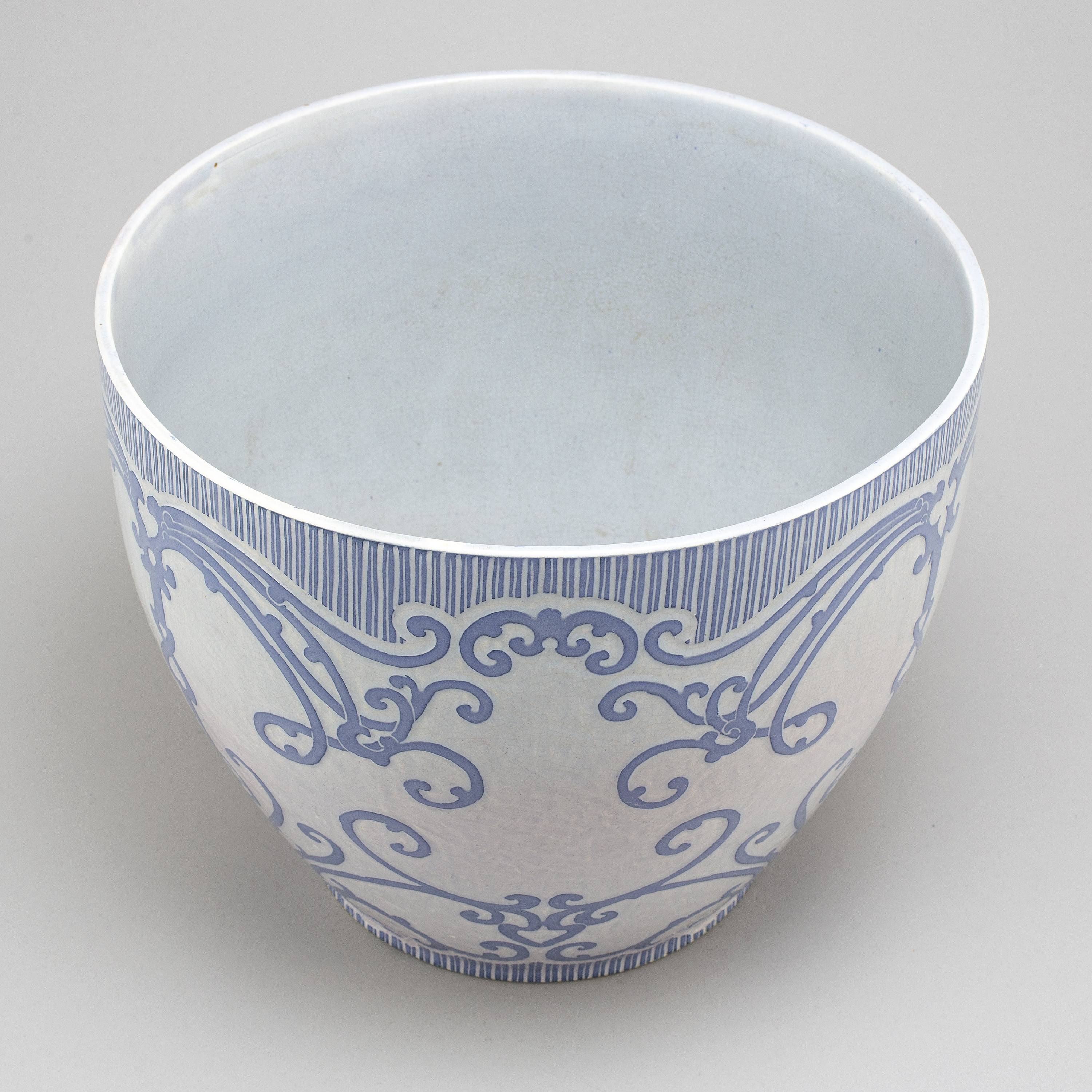 GUNNAR WENNERBERG, an art nouveau Sgraffito flower pot, Gustafsberg ...