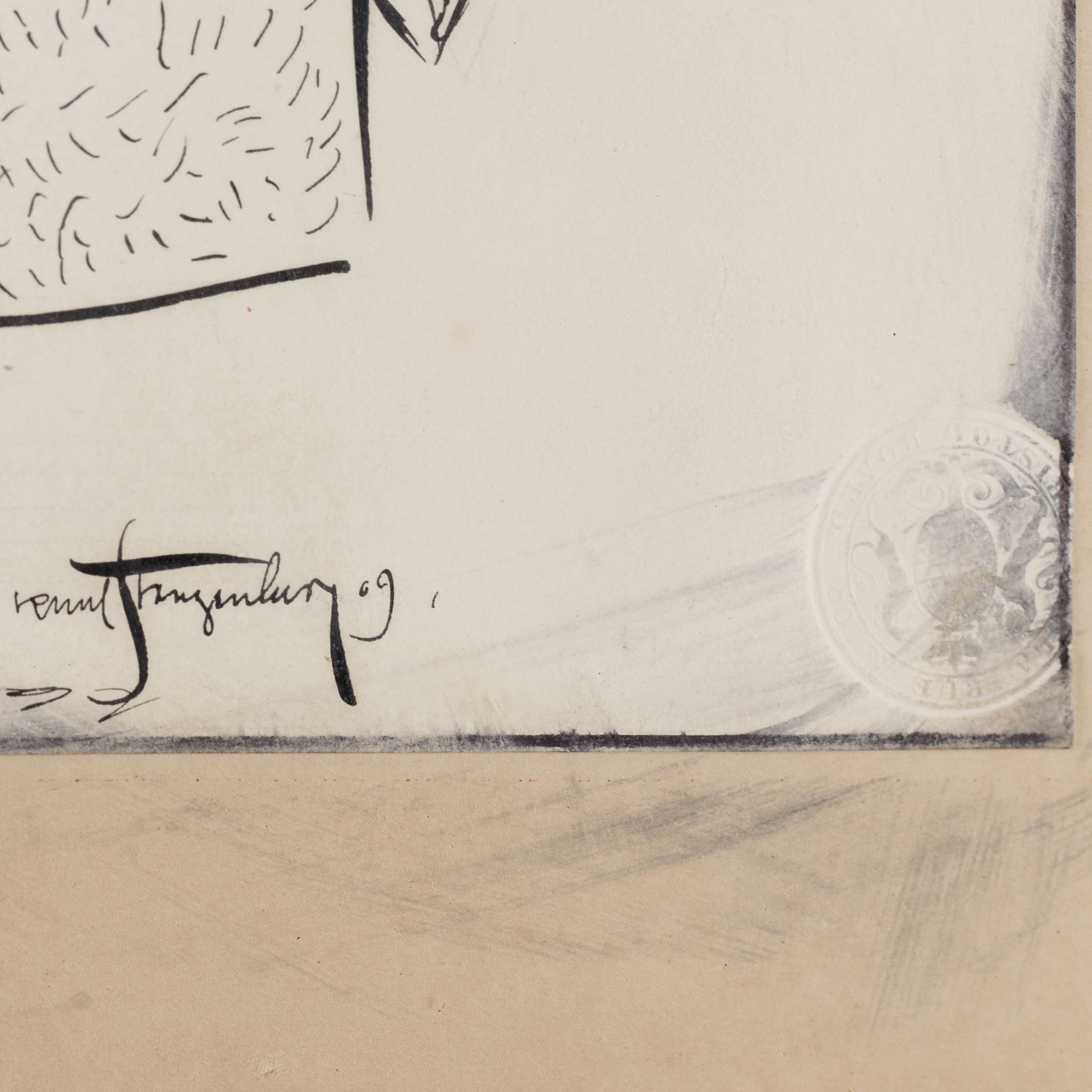 KNUT STANGENBERG, Tuschteckning, signerad och daterad -09. - Bukowskis