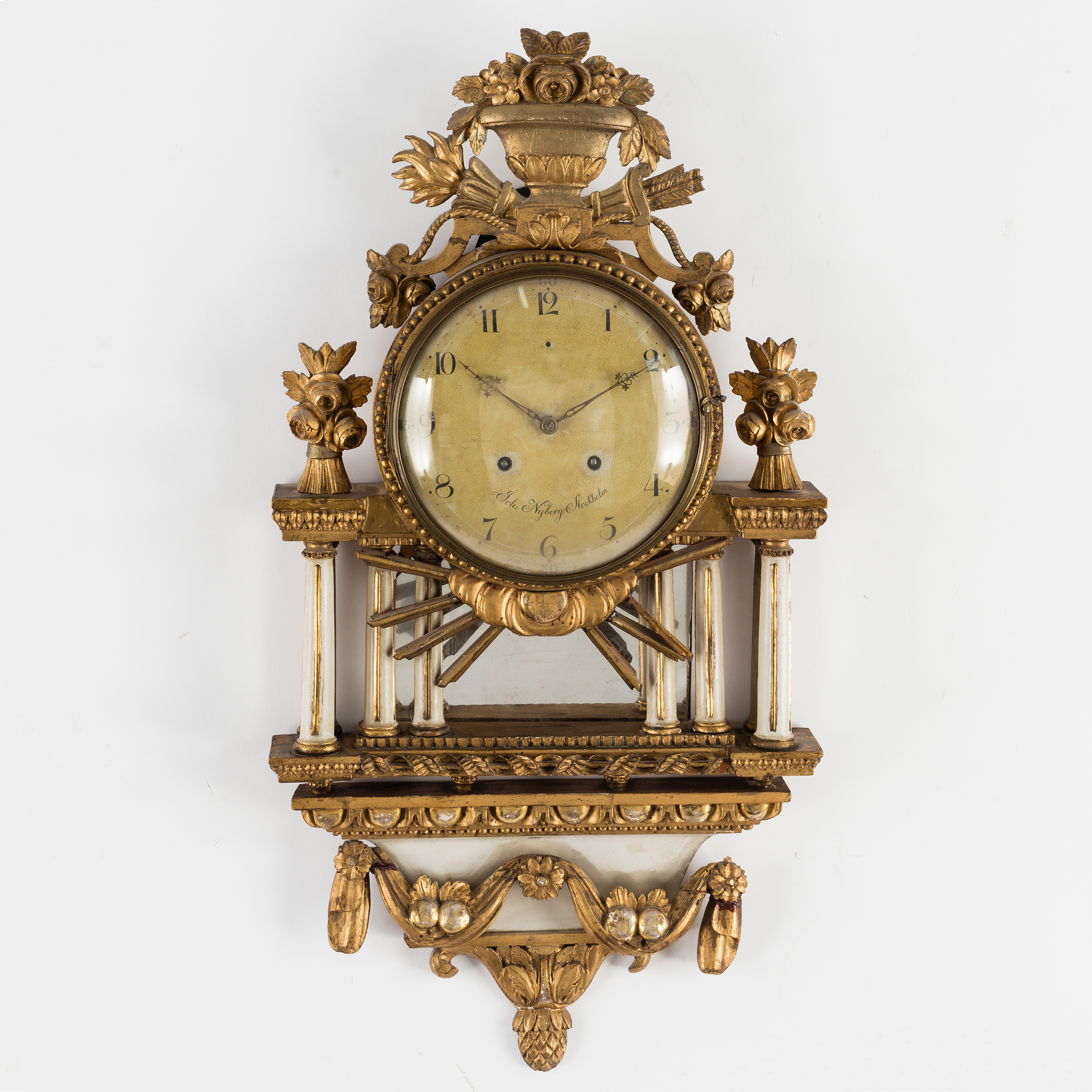 A late Gustavian wall clock by Johan Nyberg (master in Stockholm 1787 ...