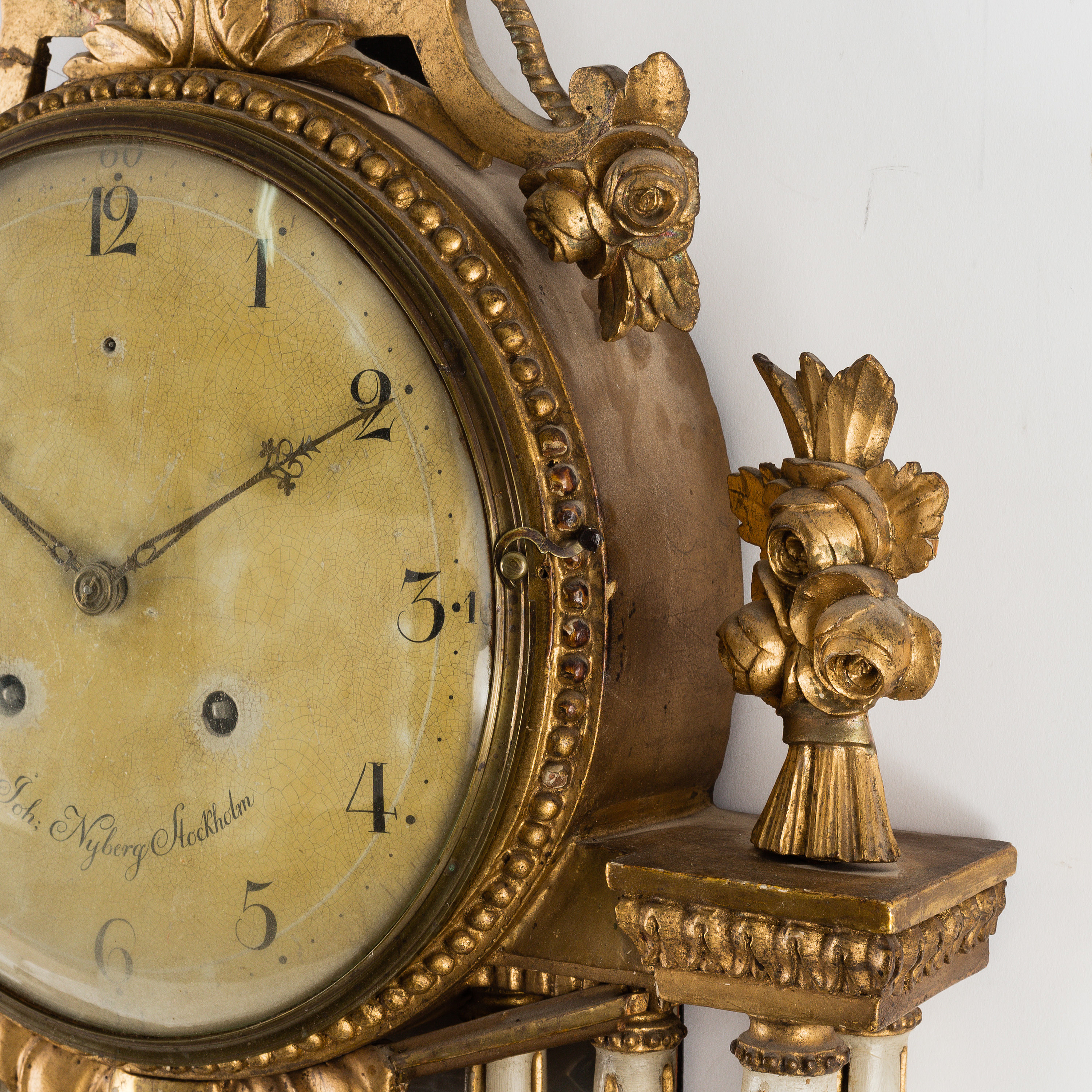 A late Gustavian wall clock by Johan Nyberg (master in Stockholm 1787 ...