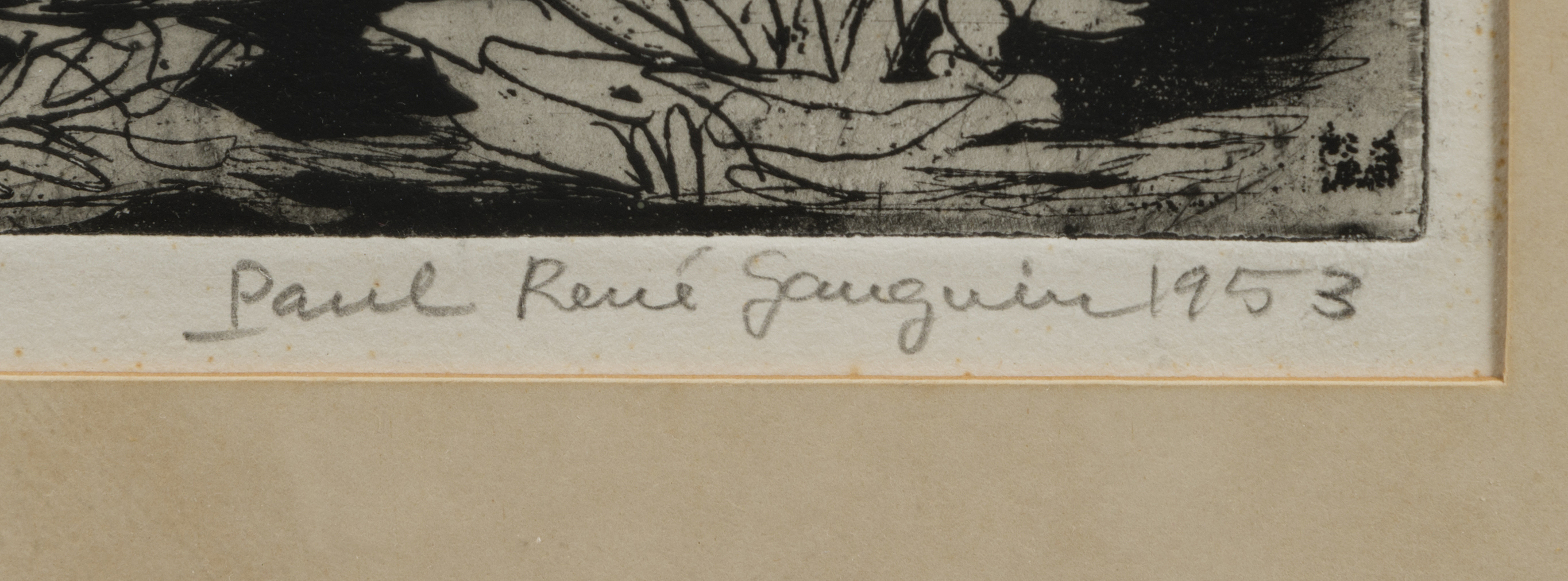 PAUL RENÉ GAUGUIN, etching, signed and dated 1953, numbered 9/20 ...