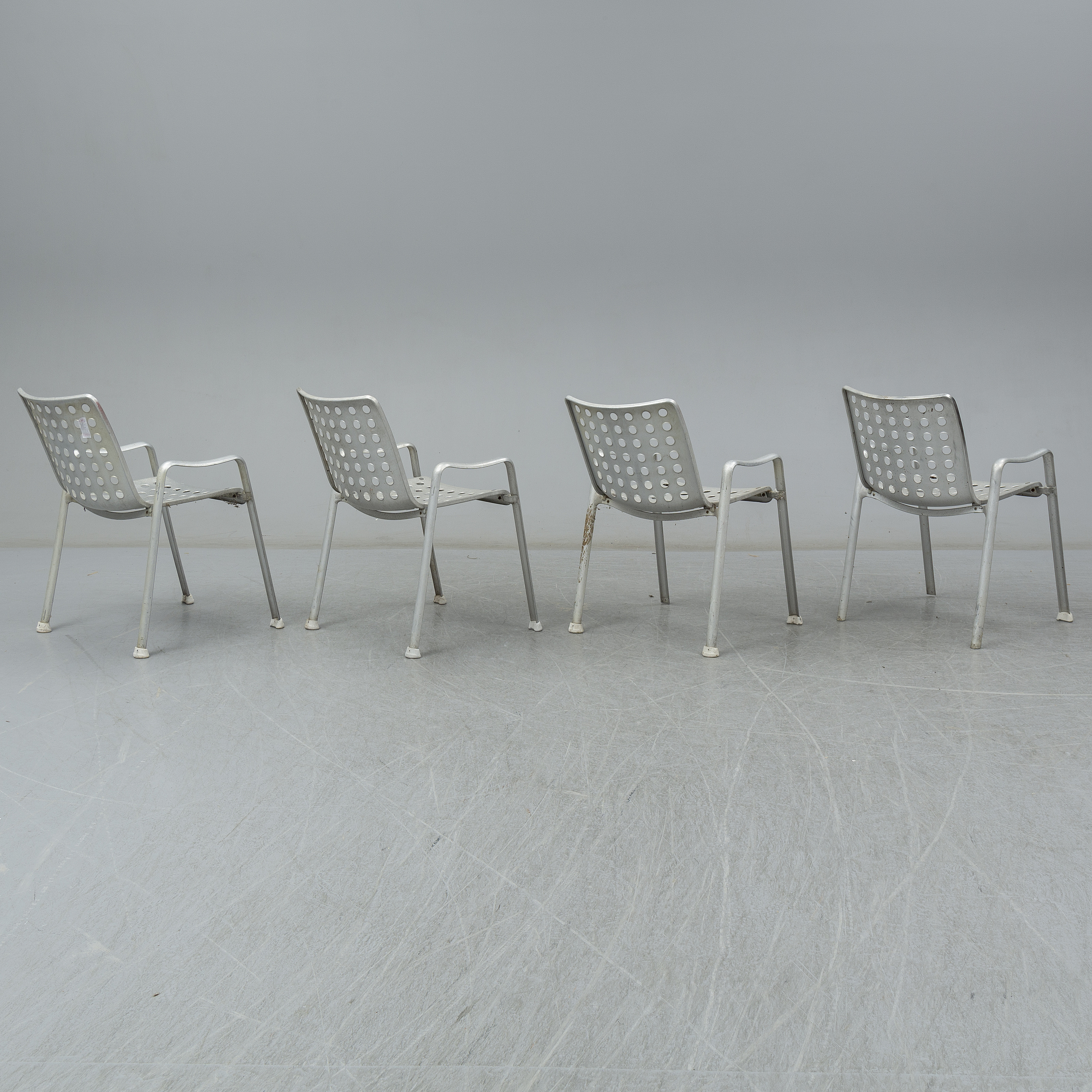 HANS CORAY, four 'Landi' aluminium chairs from MEWA, Switzerland ...