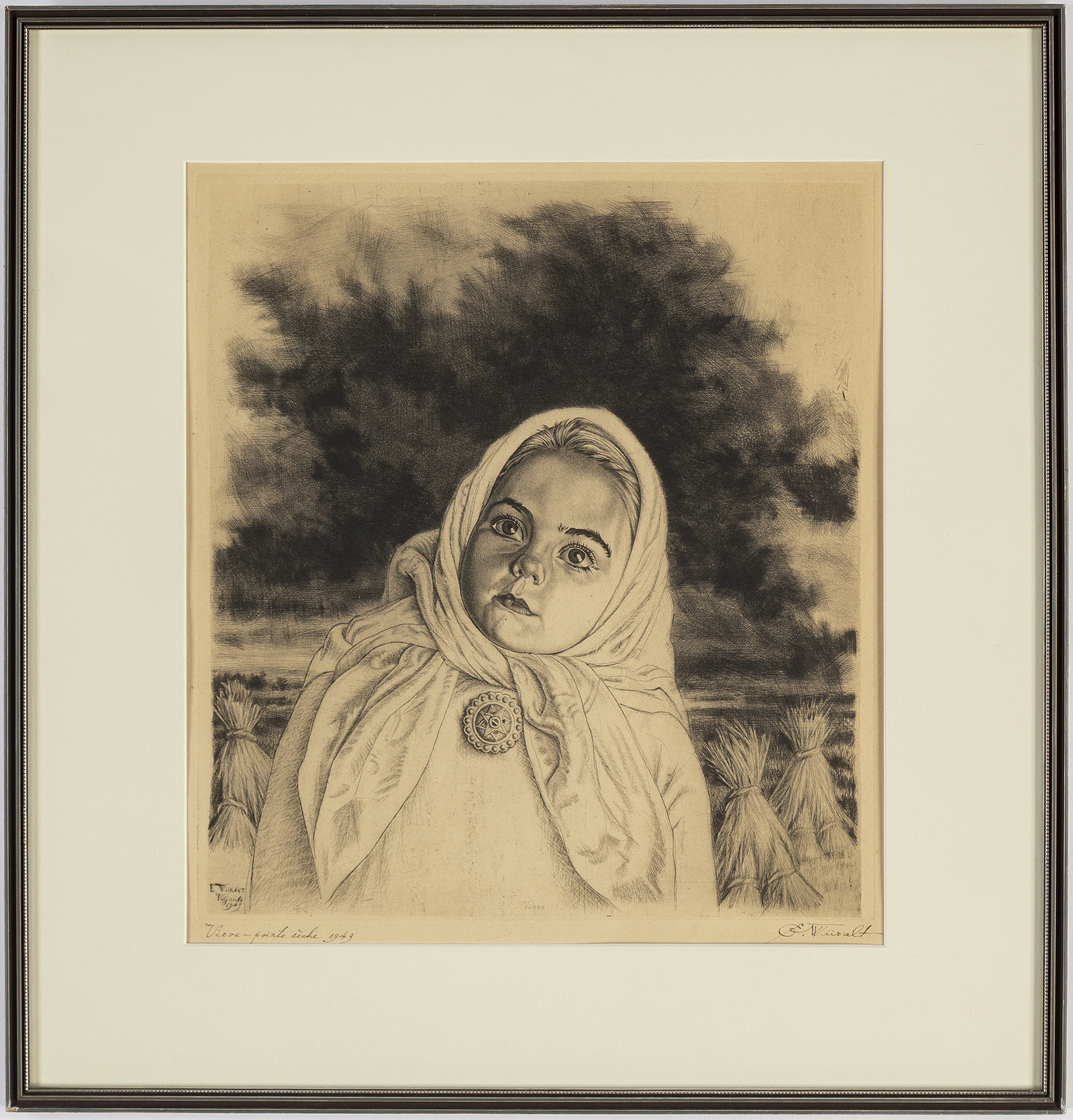 EDUARD WIIRALT, torrnål, signerad E. Wiiralt och daterad 1943 med bläck ...