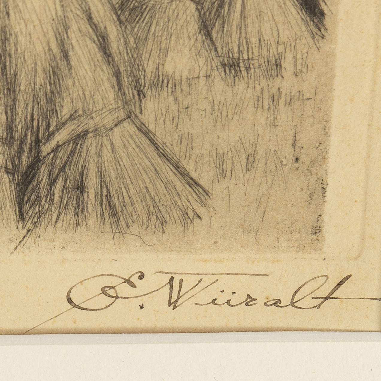 EDUARD WIIRALT, torrnål, signerad E. Wiiralt och daterad 1943 med bläck ...