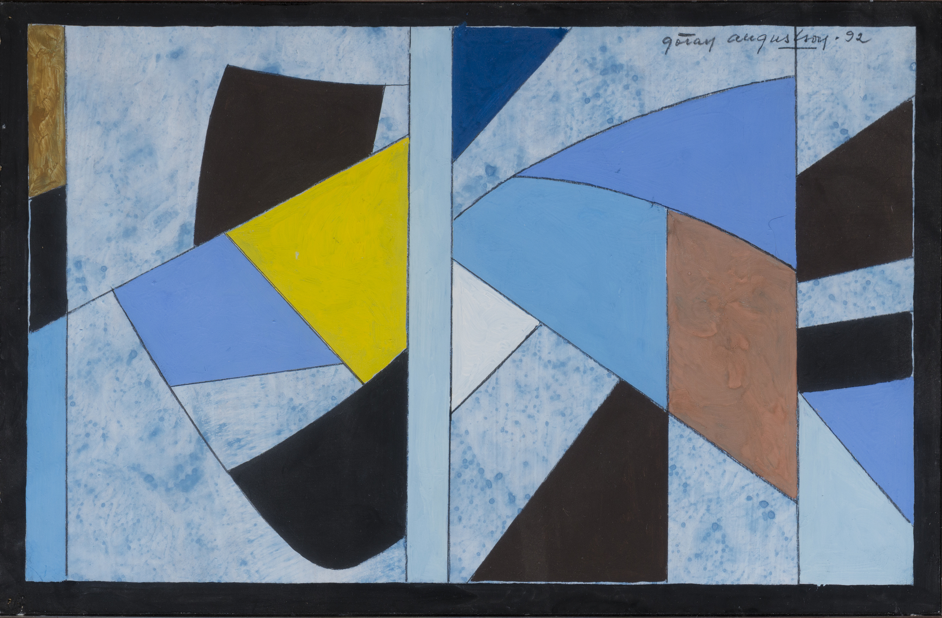 GÖRAN AUGUSTSON, gouache, signed and dated -92. - Bukowskis