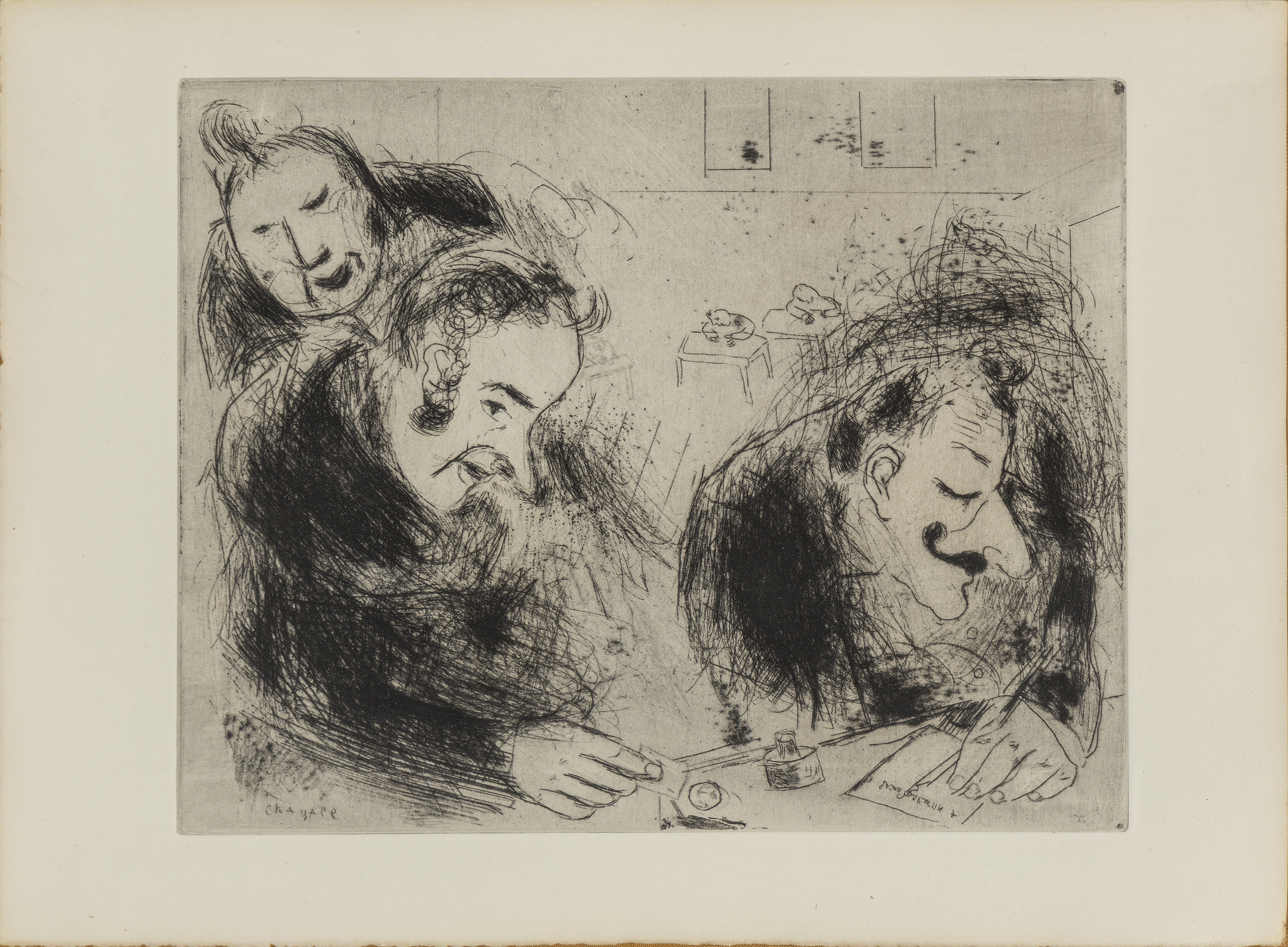 TWO MARC CHAGALL ETCHINGS FROM Les Âmes Mortes" de Nicolas Gogol, 1923 ...