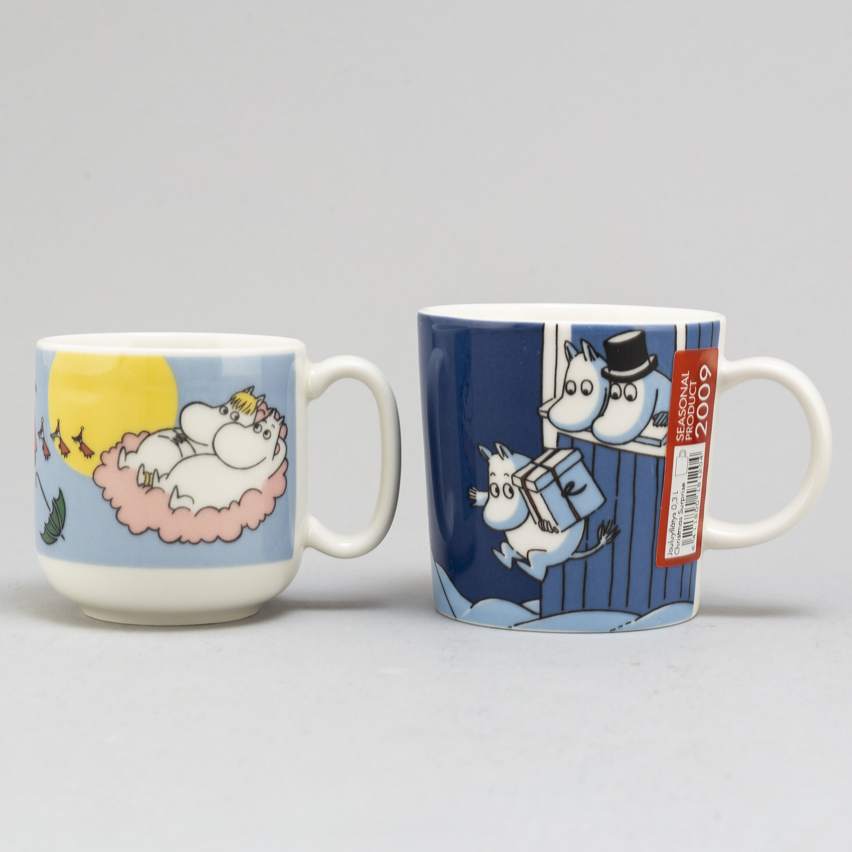 Two Moomin characters porcelain mugs and four dishes from Arabia ...