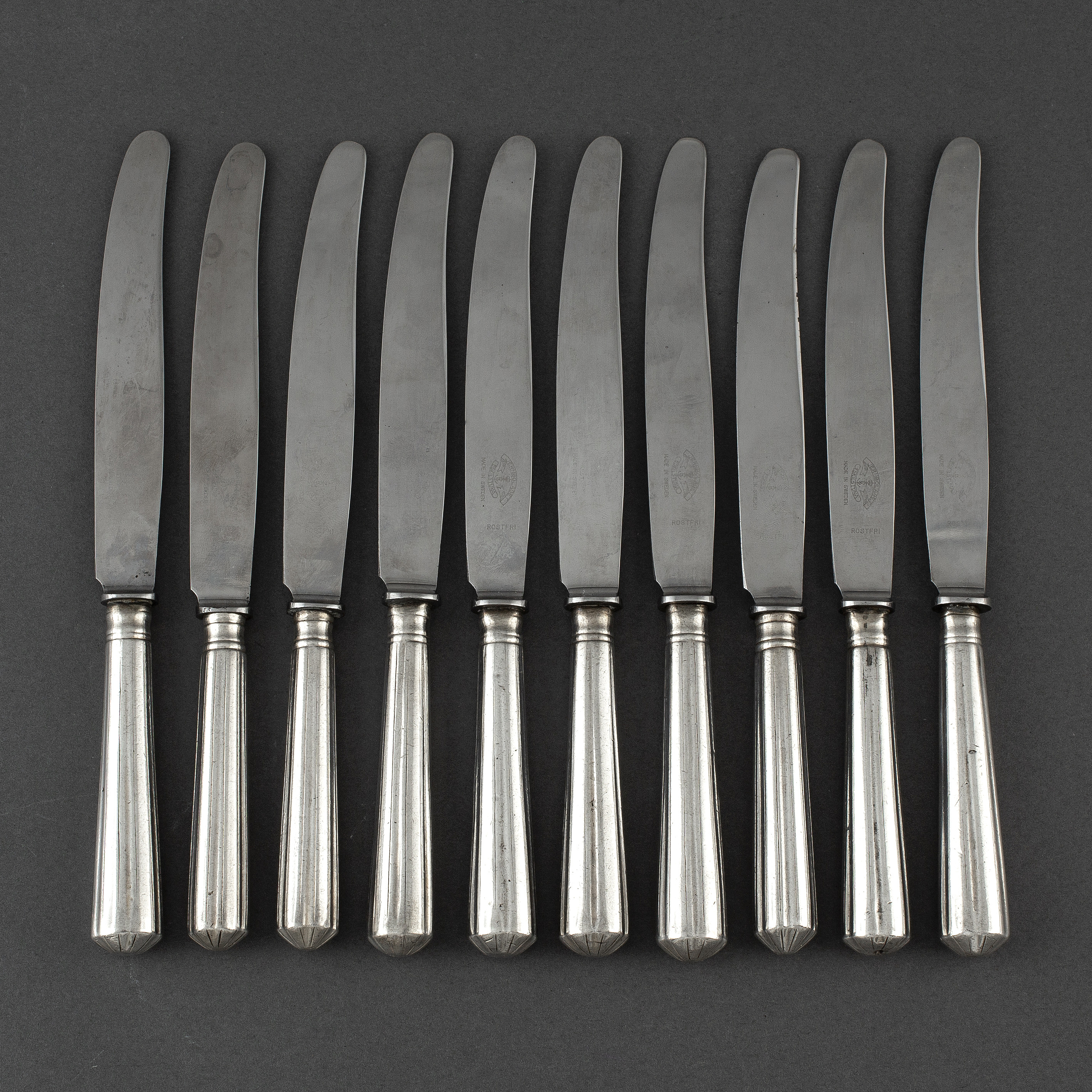 10 swedish silver knives, 18th century. - Bukowskis