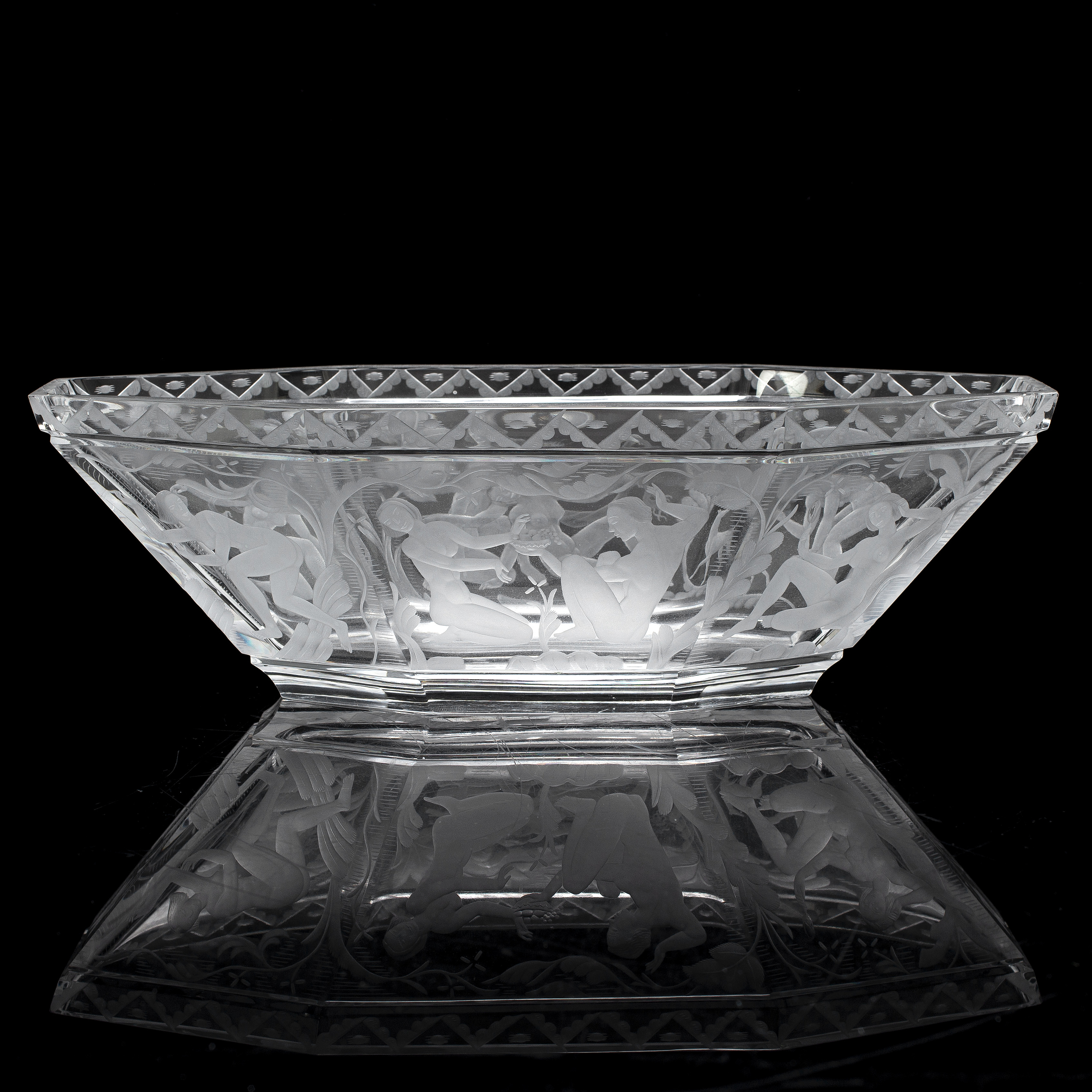 SIMON GATE, skål, glas, "Paradis", Orrefors. - Bukowskis