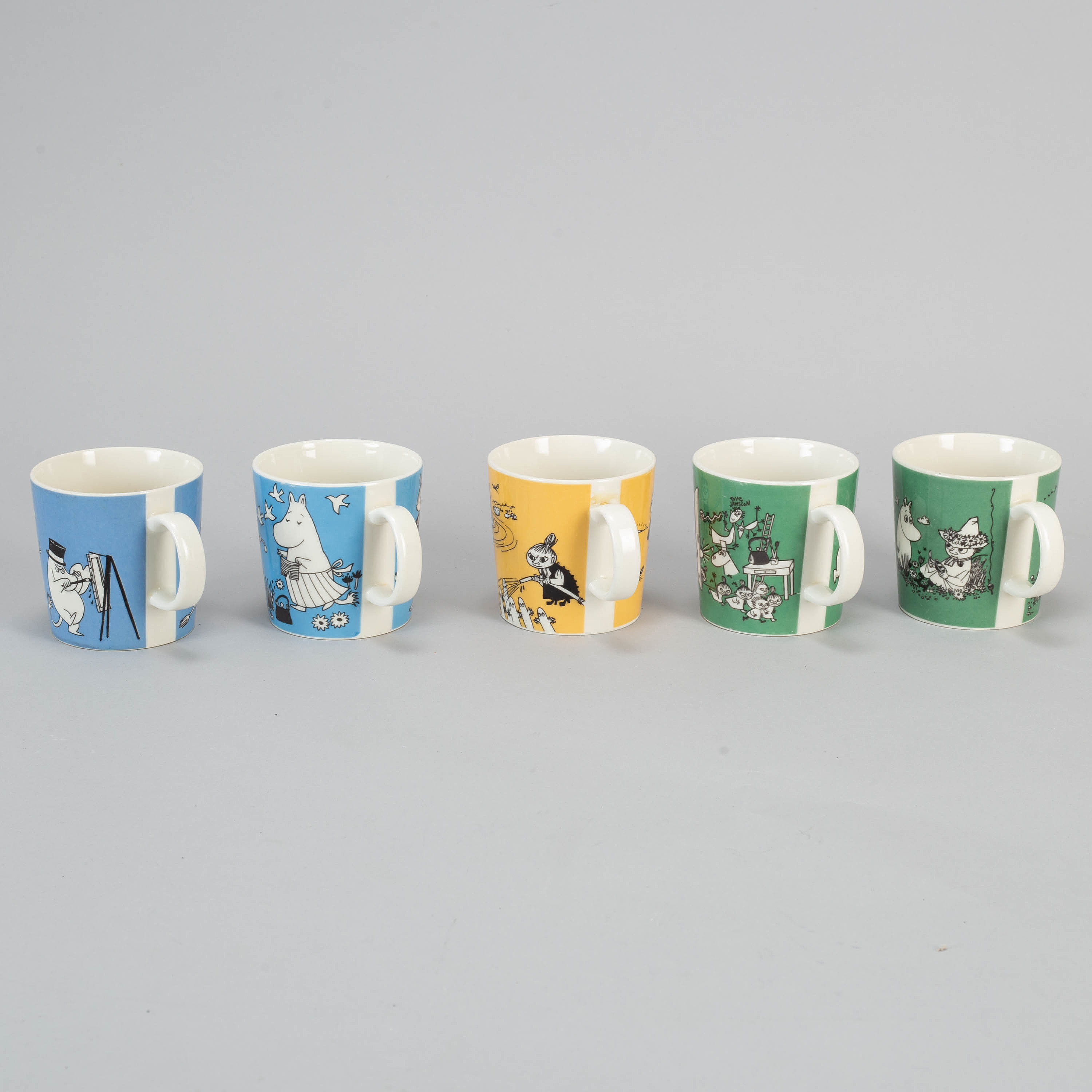 MUMINMUGGAR, 5 st, porslin, Moomin Characters, Arabia, Finland. - Bukowskis