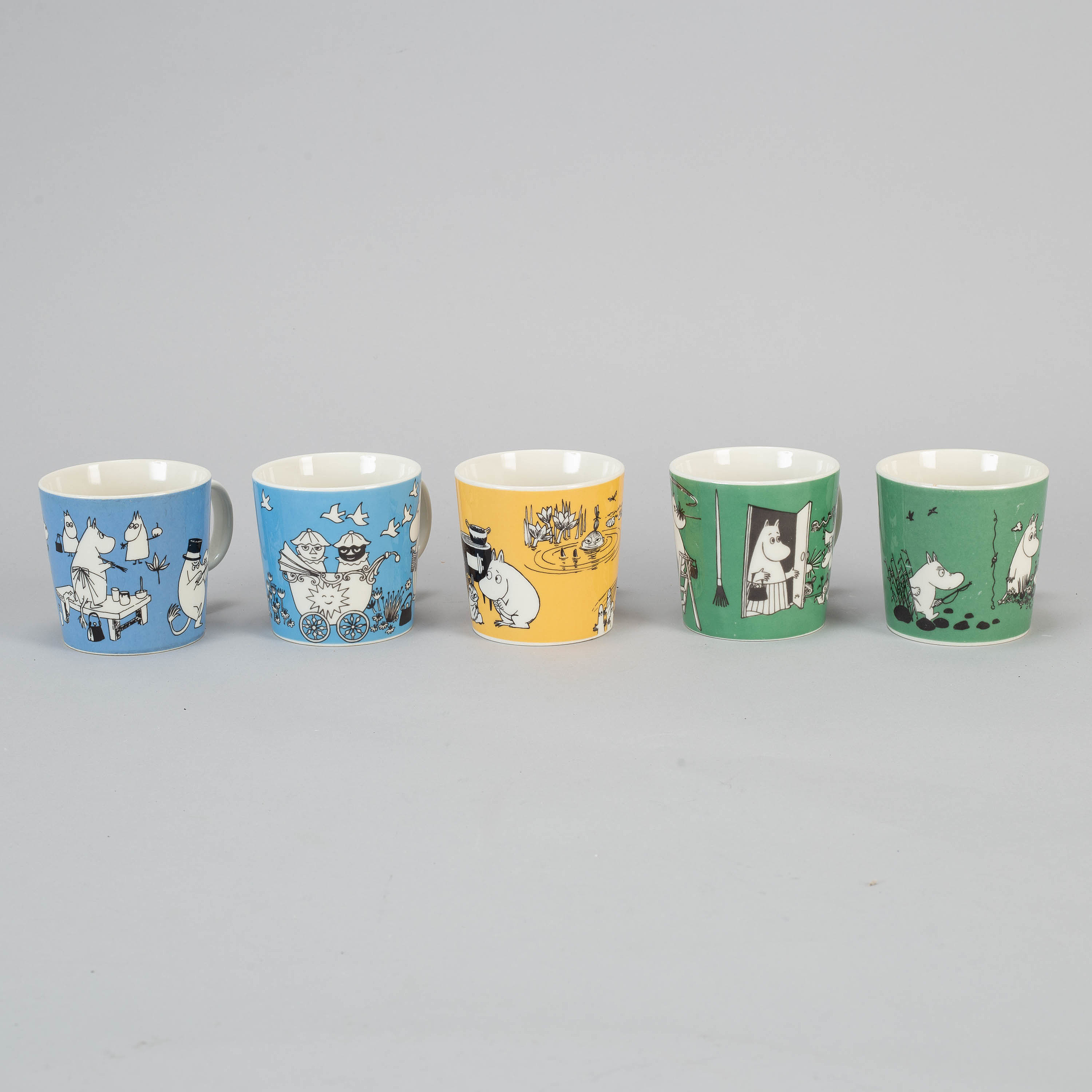 MUMINMUGGAR, 5 st, porslin, Moomin Characters, Arabia, Finland. - Bukowskis