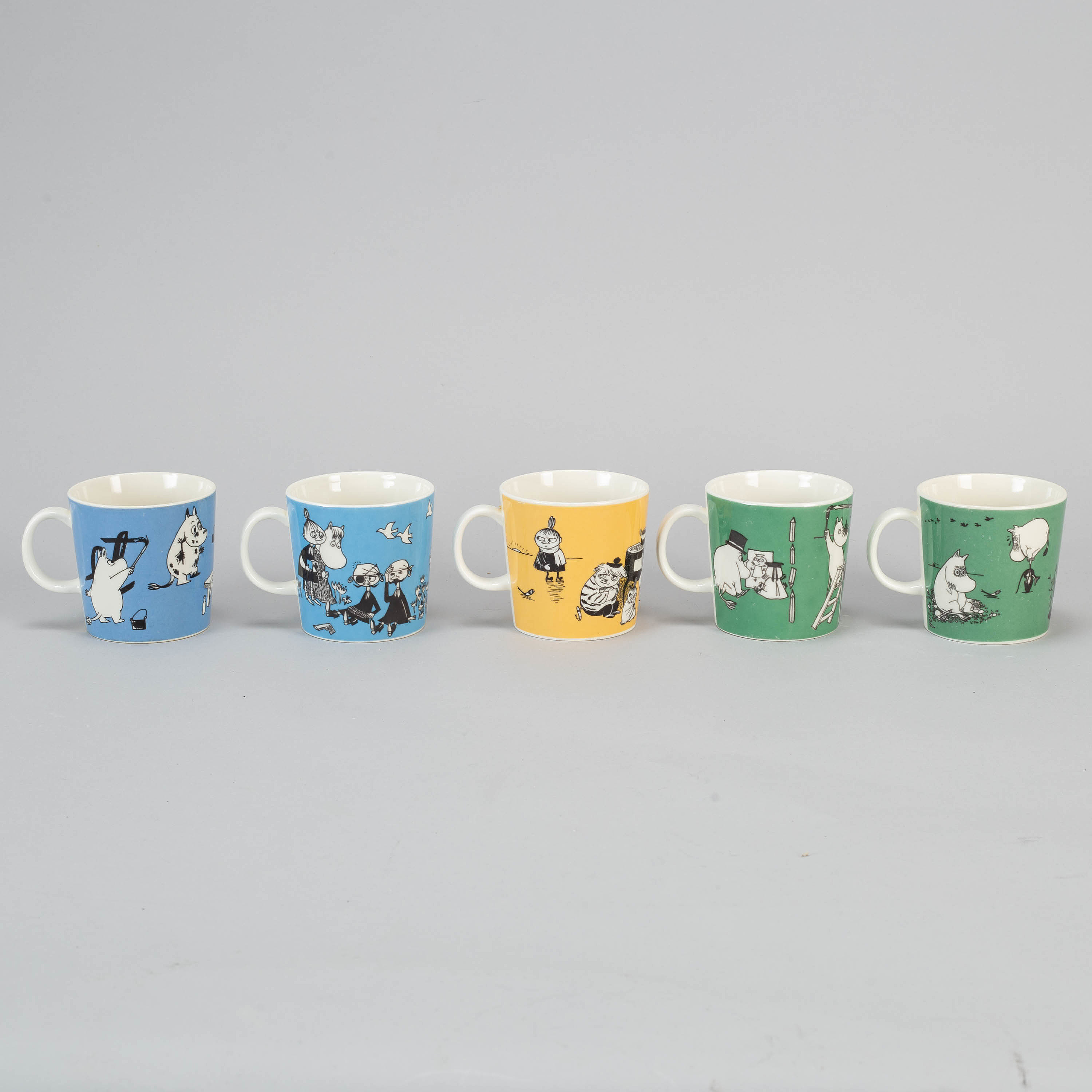 MUMINMUGGAR, 5 st, porslin, Moomin Characters, Arabia, Finland. - Bukowskis