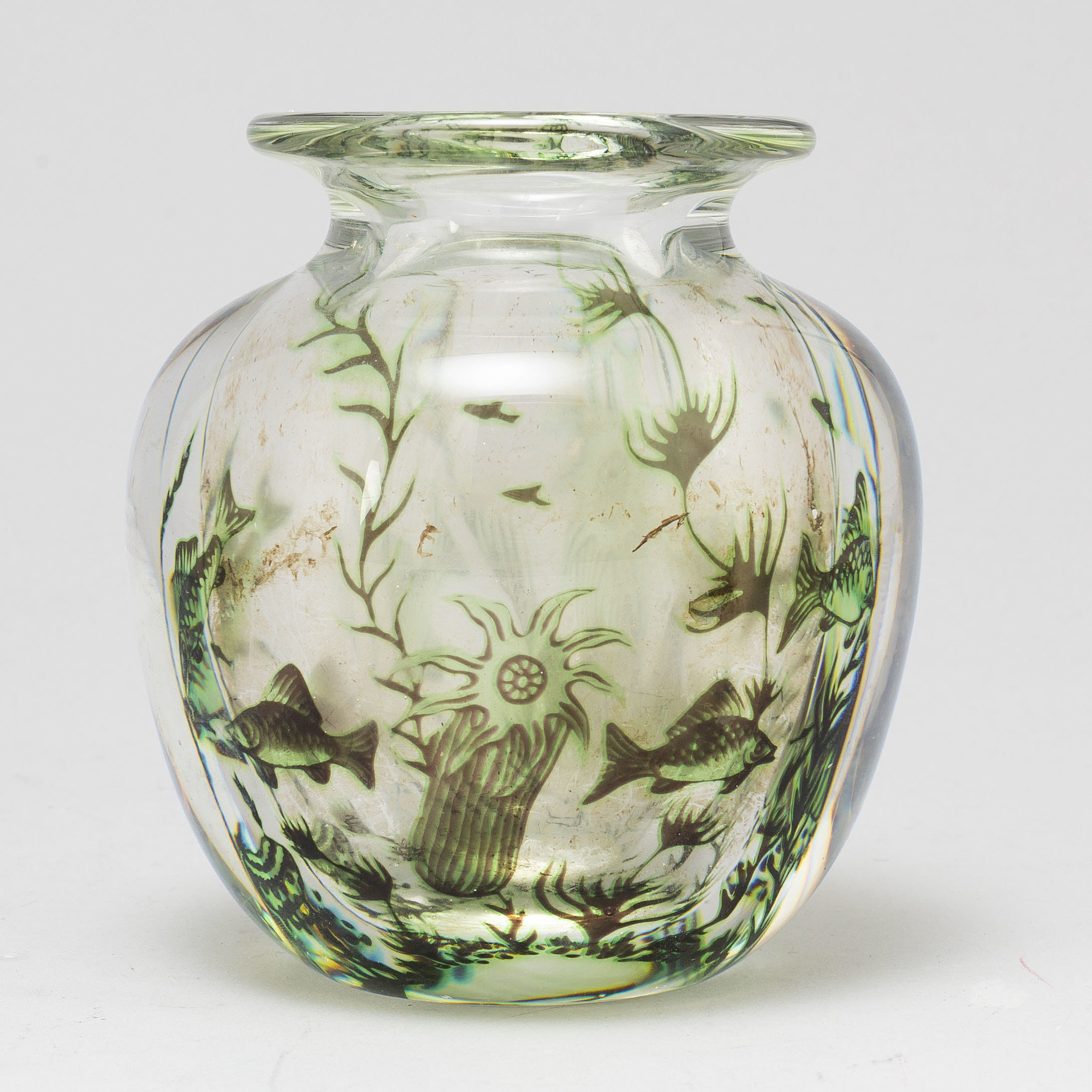 EDWARD HALD, vas, glas, "Fiskgraal", Orrefors. - Bukowskis