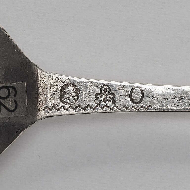 A Swedish 18th century parcel-gilt silver spoon, mark of Otto Henrik ...